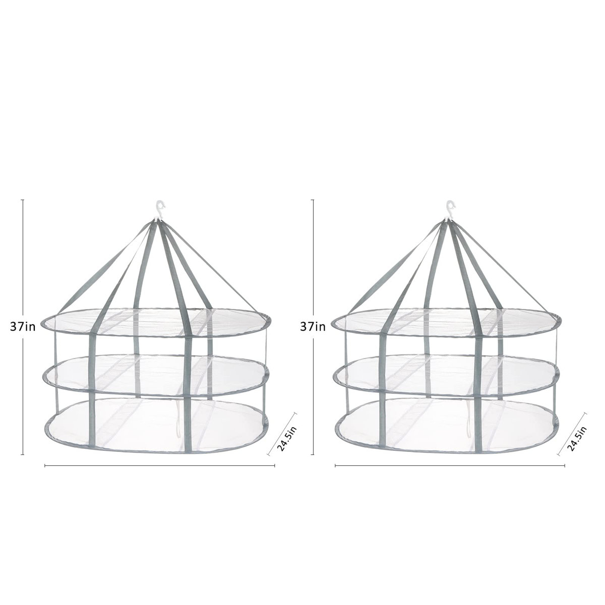 Rebrilliant 2 Pack 3-Tier Folding Mesh Clothes Hanging Dryer, Sweater ...