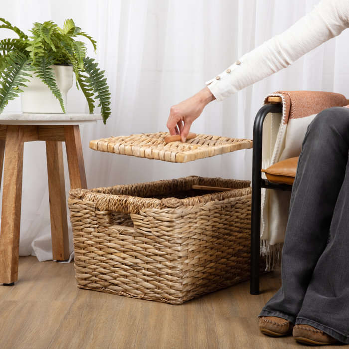 Bayou Breeze Wicker Toy Chest Rattan Basket with Lid & Reviews | Wayfair