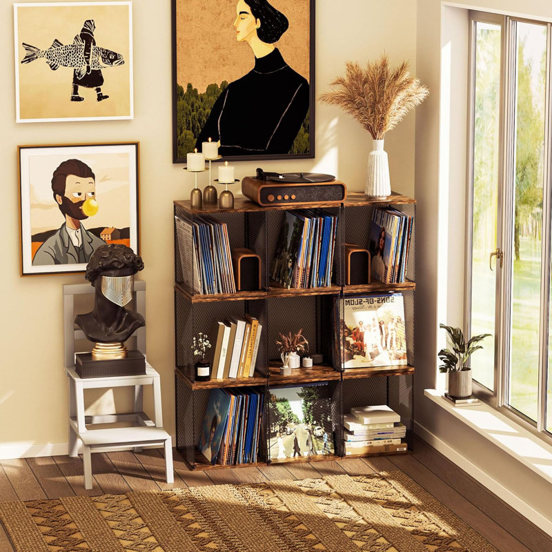 17 Stories 2 Sets Of Record Holder Shelf Vinyl Record Storage Furniture ...