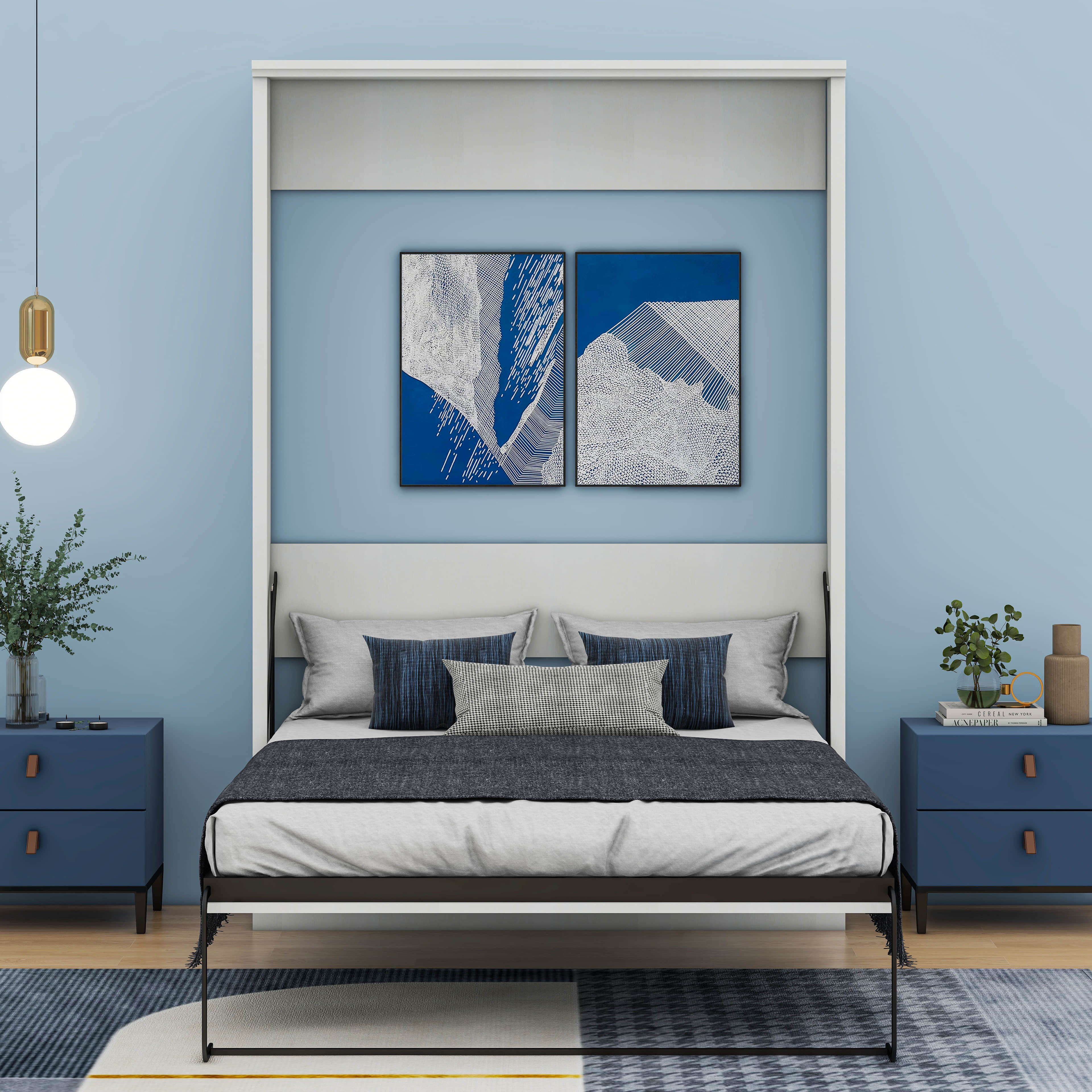 Cosmic Half Self-Close and Open Murphy Bed Cabinet | Wayfair