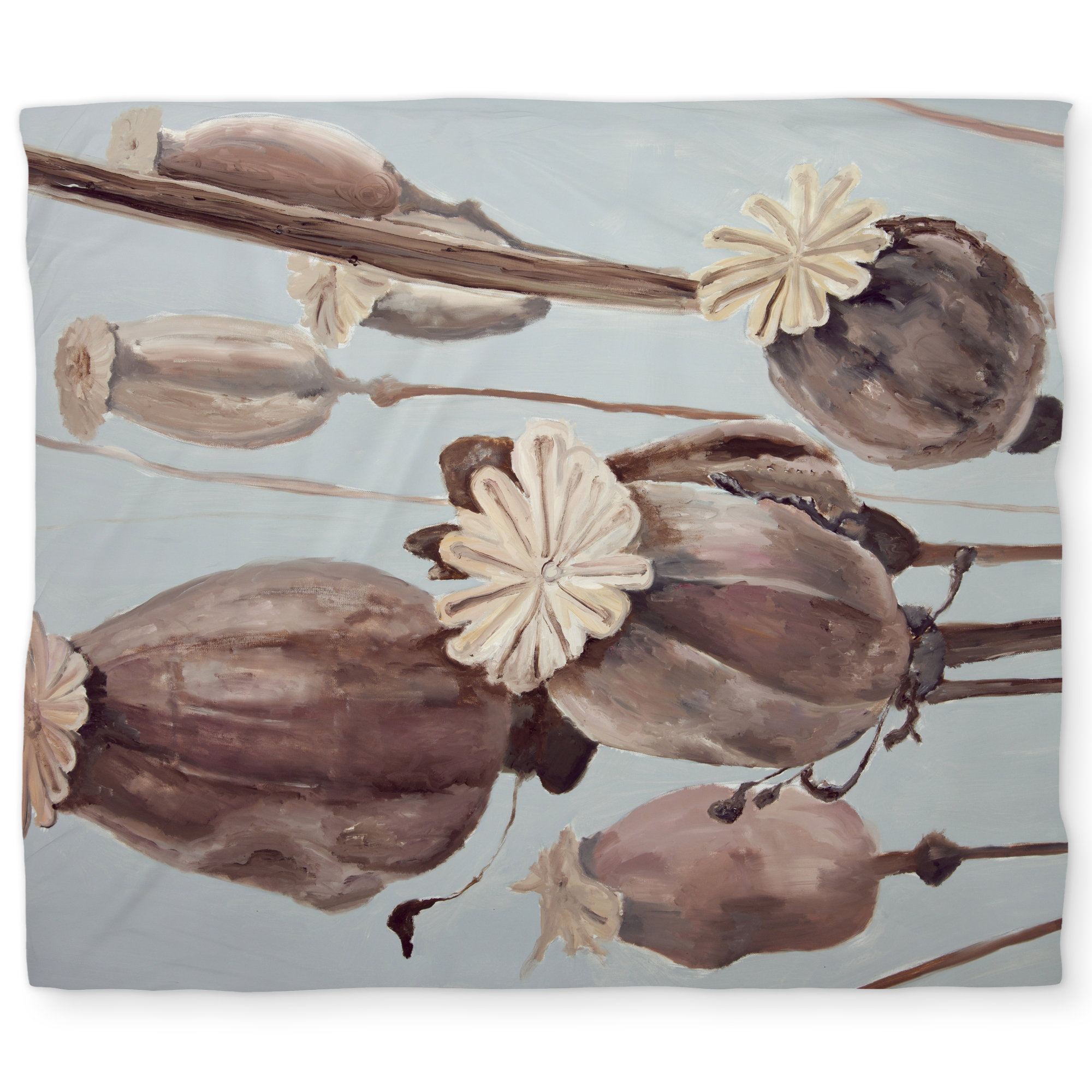Begin Edition International Inc. Sepia Poppy Head Flowers Duvet Cover ...