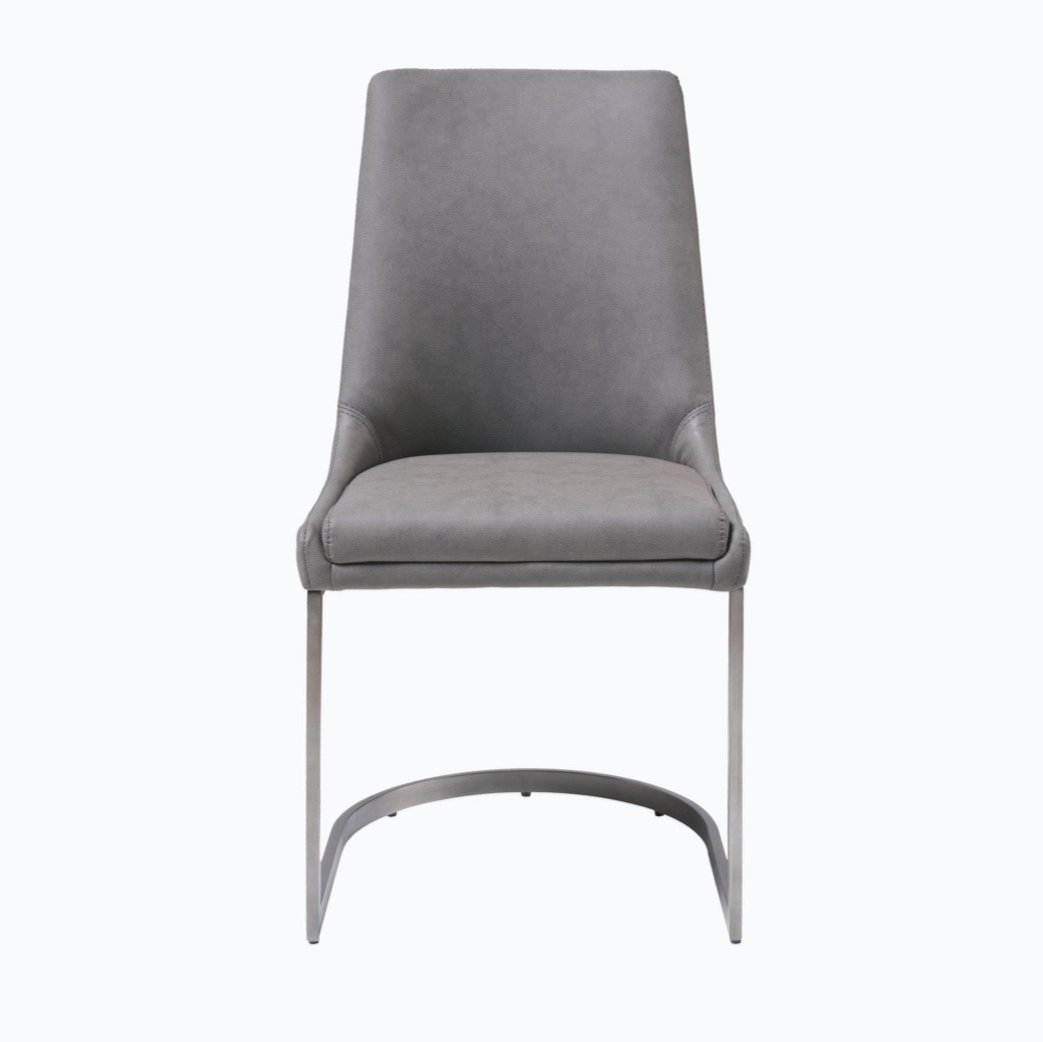 Wenty Leatherette Upholstered Chair, U Shape Base, Set Of 2, Chrome ...