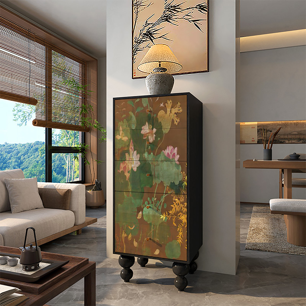 East Urban Home Retro multifunction living room decorative cabinet ...