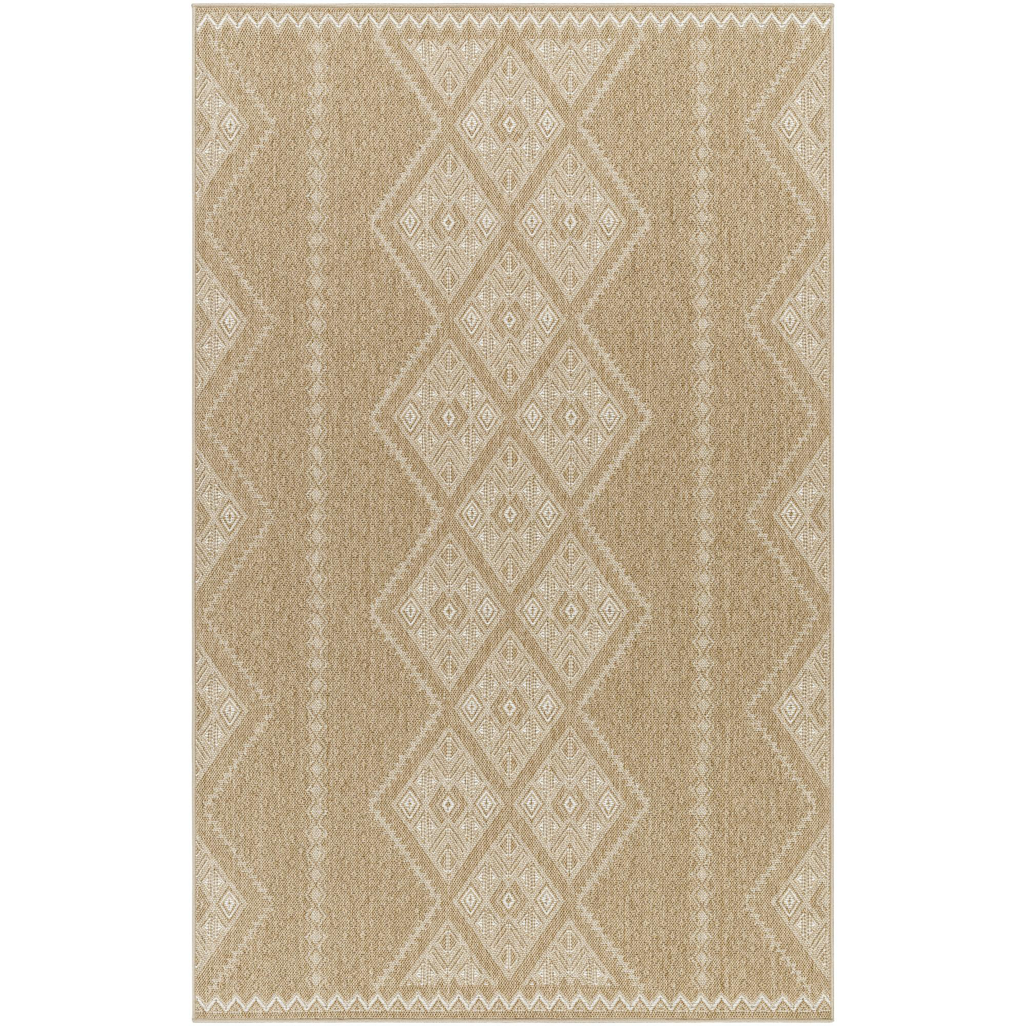 Foundry Select Moroccan Tan and White Outdoor Area Rug | Wayfair