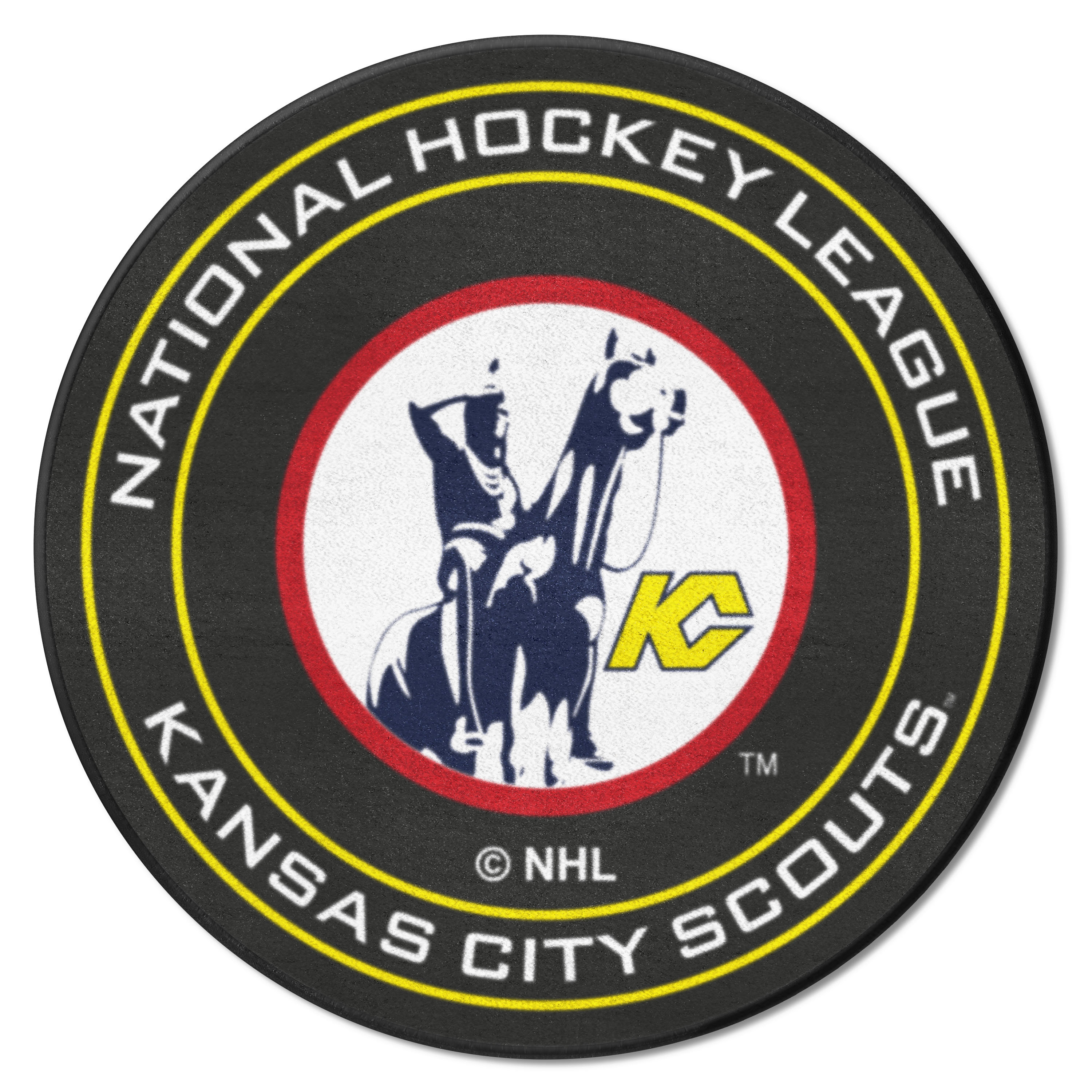 FANMATS Kansas City Scouts_NHLRETRO Kansas City Scouts Hockey Puck Rug ...