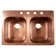 Sinkology Santi Copper 33" Double Bowl Drop-In Kitchen Sink & Reviews ...