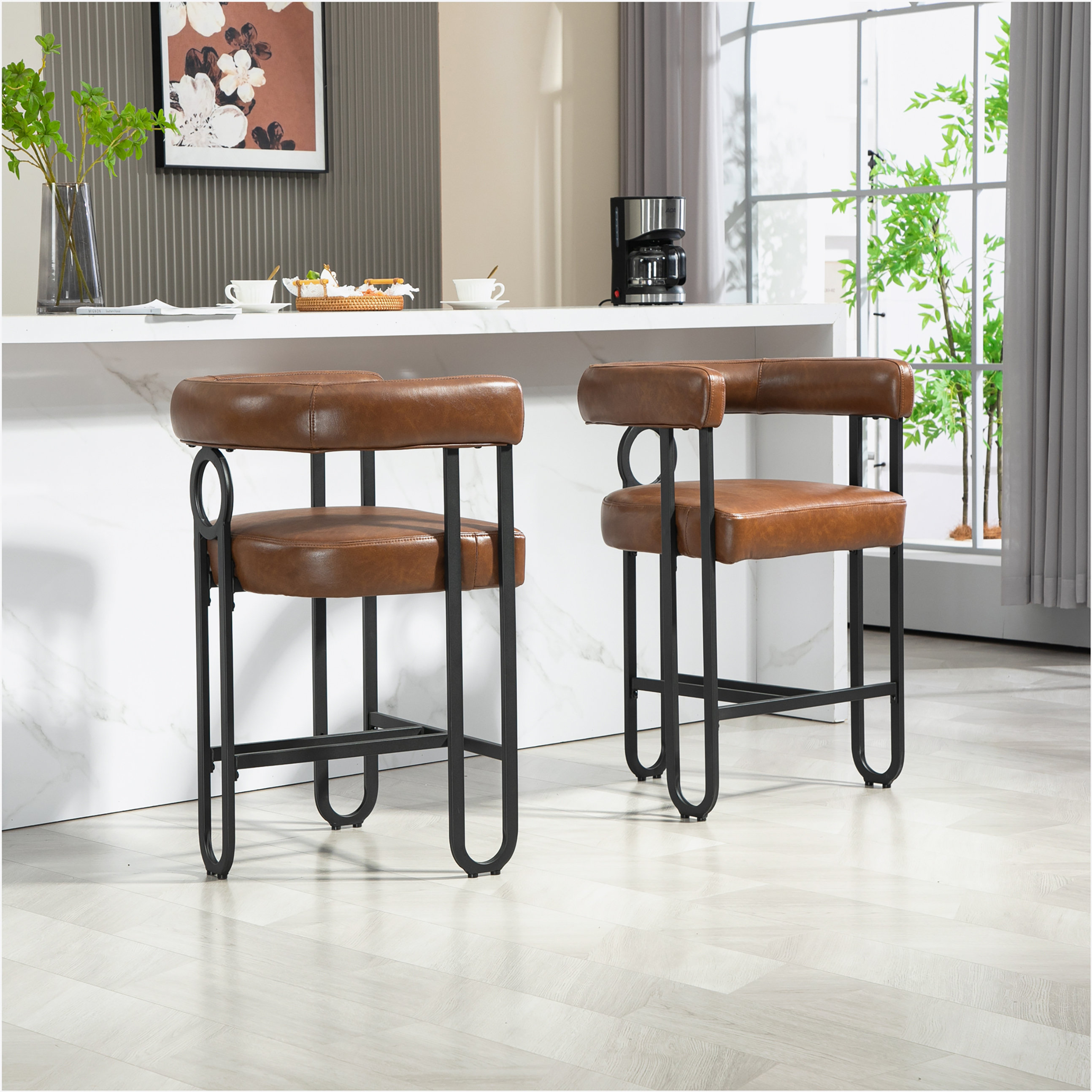 Latitude Run® Hold Bar Stools Set of 1, Modern Bar Stool with Back ...