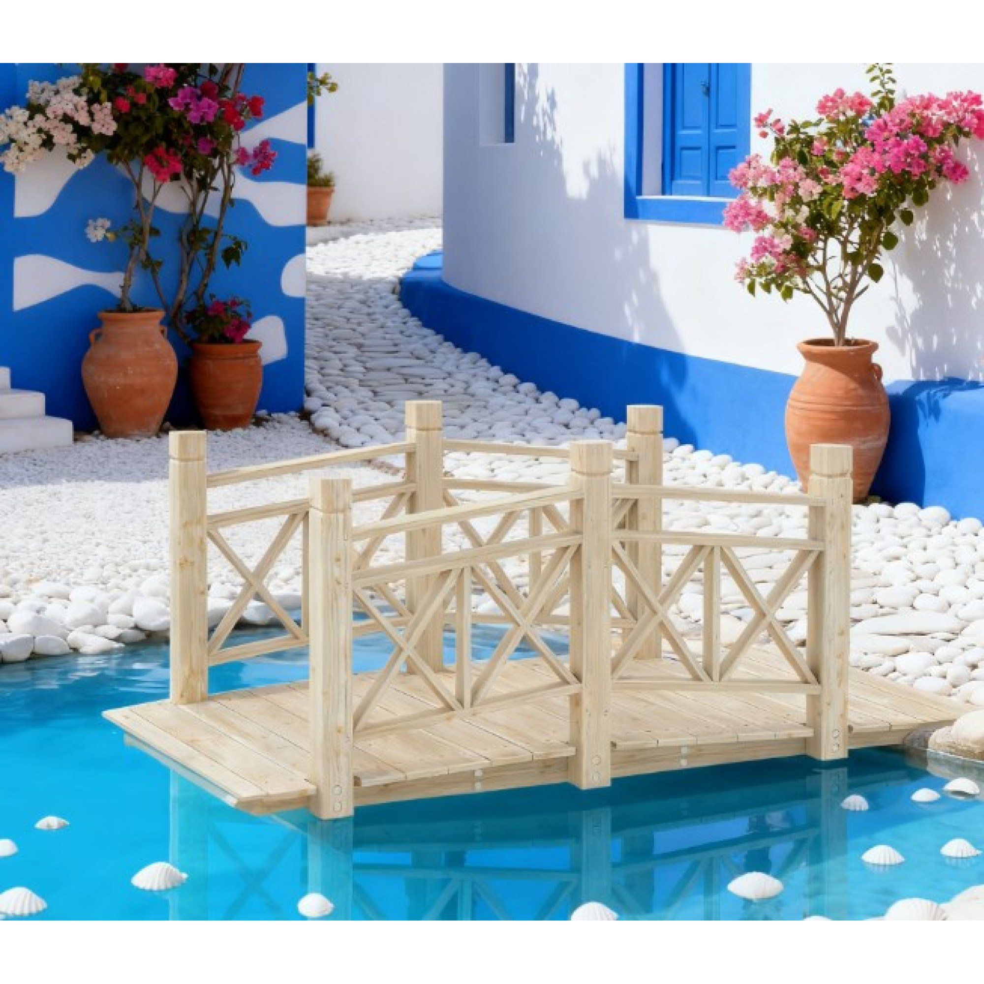 CANJUN Rustic Wooden Landscaping Screens & Bridges For Elegant Garden ...