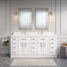 IKOU LIVING Capri Solid Wood Sink Bathroom Vanity with Engineered Stone ...