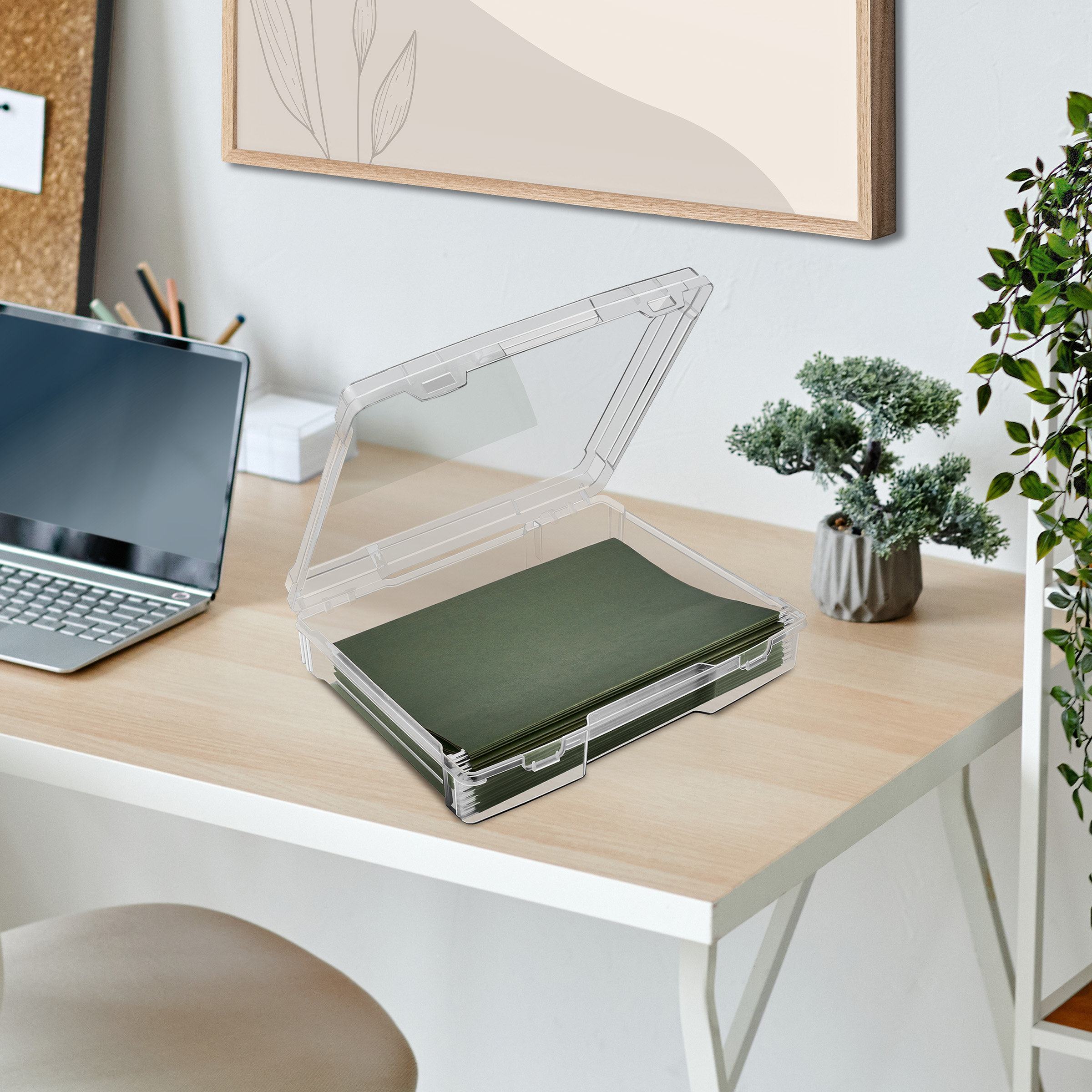 Inbox Zero Single-piece Wide Hanging File Organizer Bin Clear Plastic ...