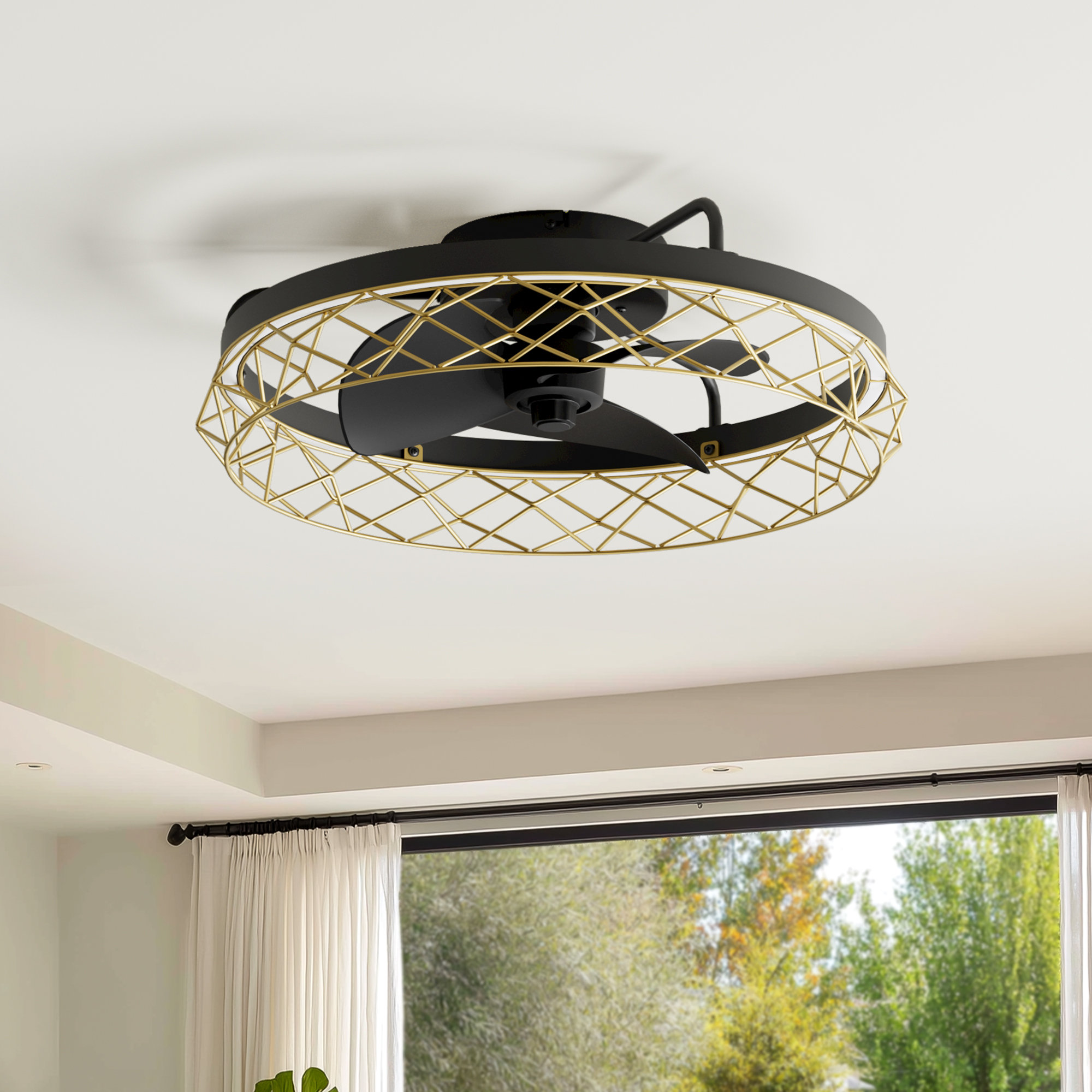Mercer41 19.7'' Led Flush Mount Ceiling Fan With Light And Remote ...