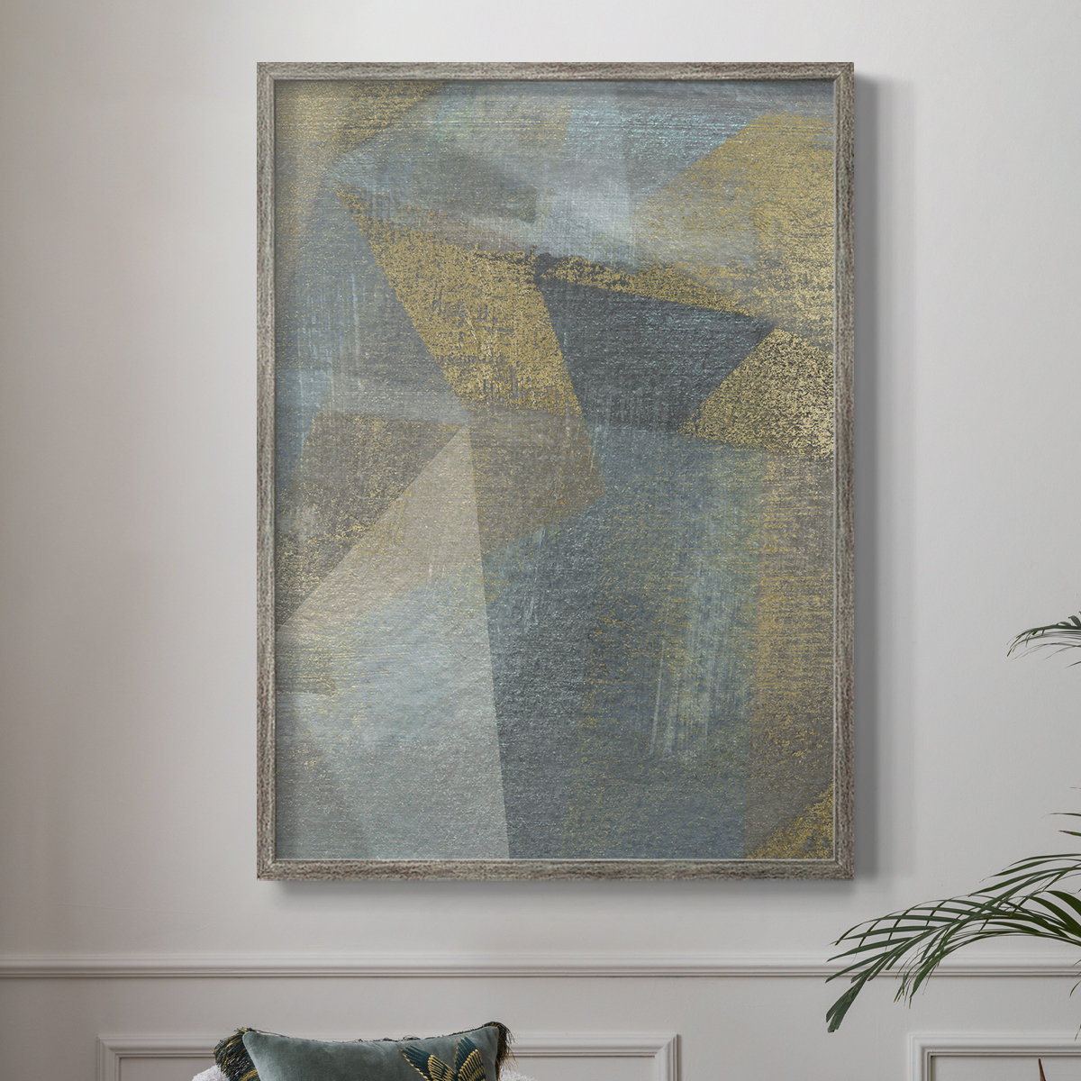 17 Stories Geometric Facets I Framed Print - Solid Wood 49523 | Wayfair