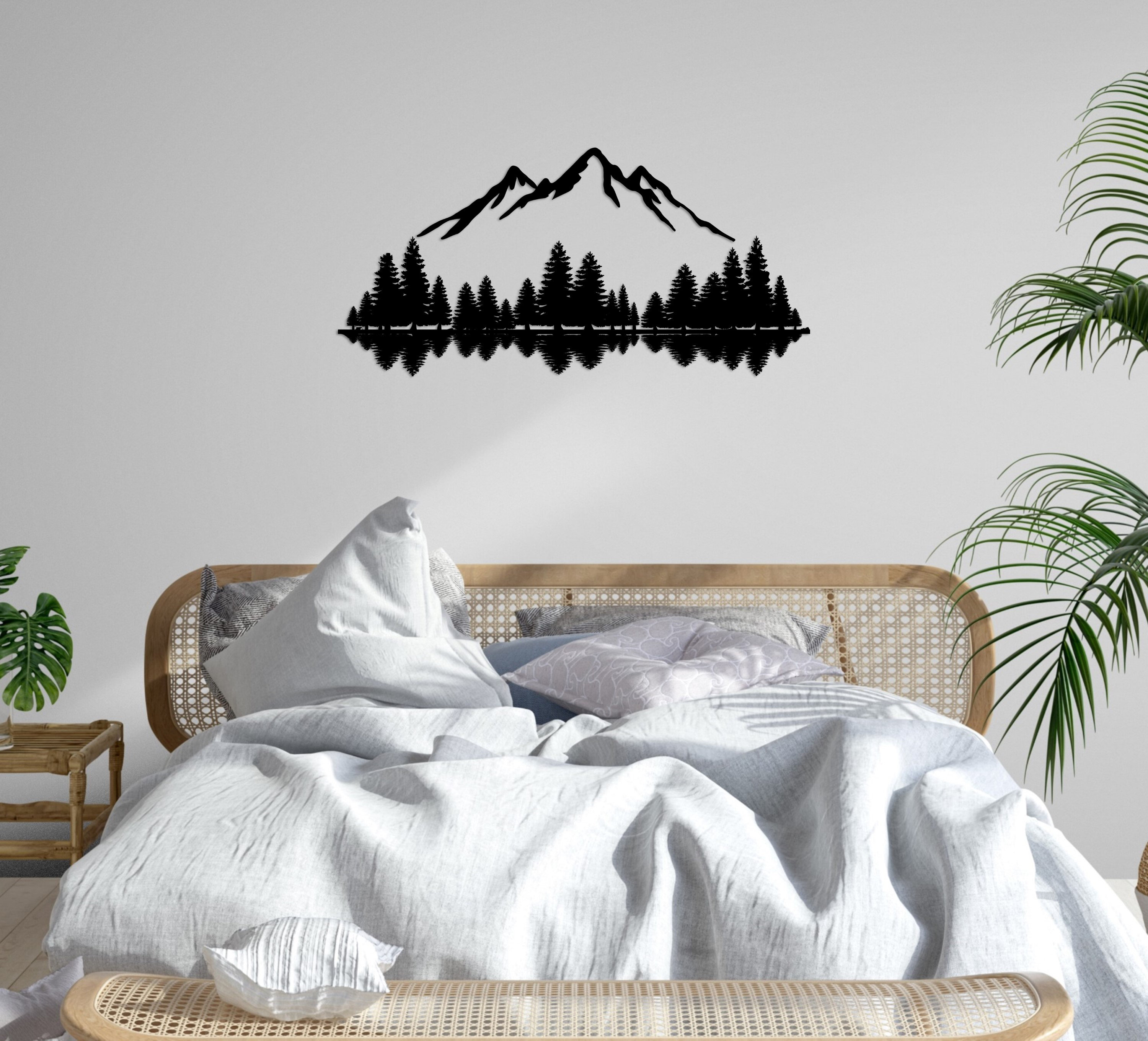 Loon Peak® Mountain and Forest 2 Pcs Metal Wall Art Hanging Décor ...
