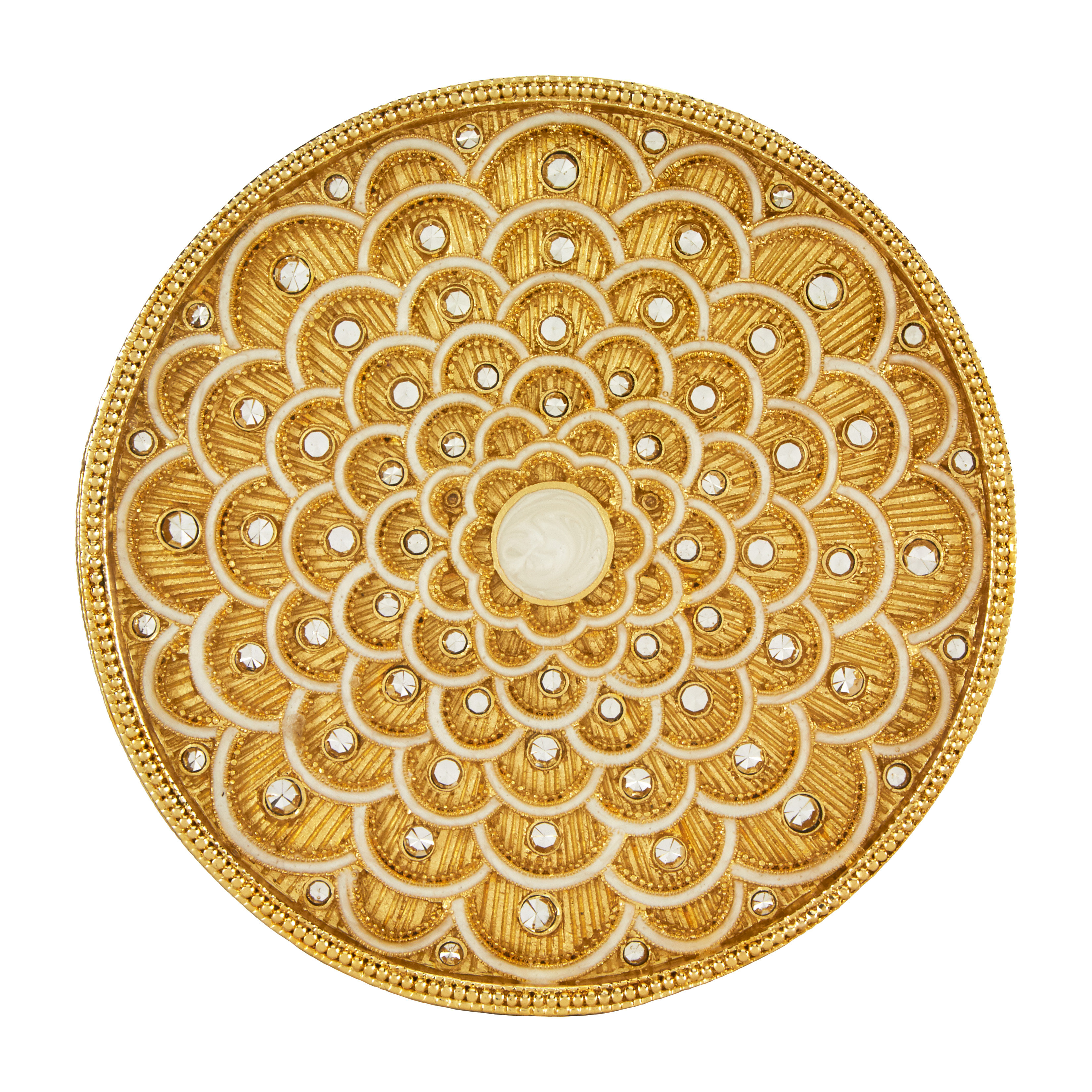 Tizo Floral Jeweled Gold Coaster | Perigold