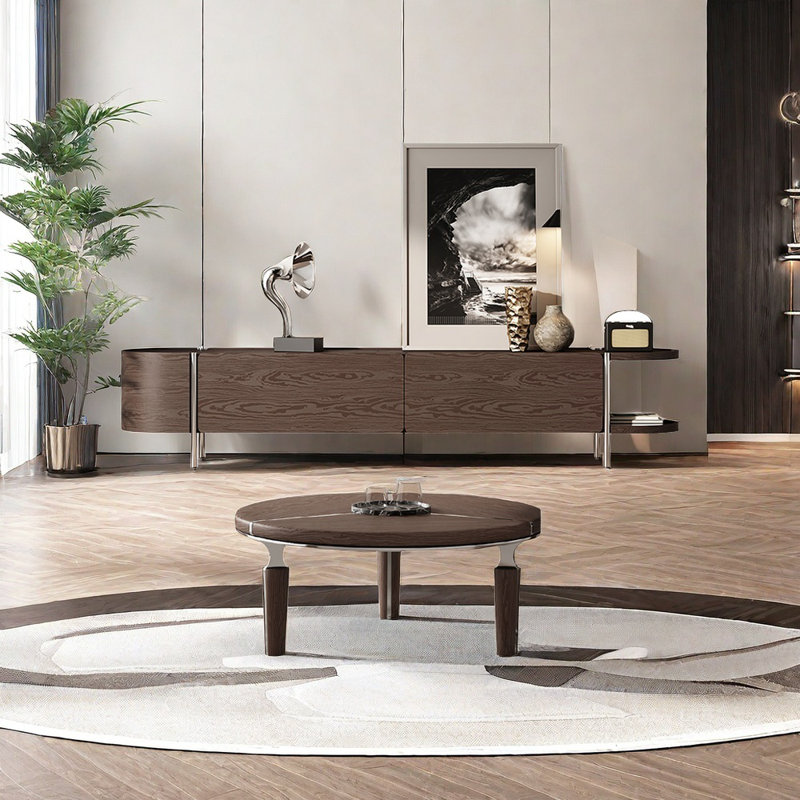 Orxva Galaxy Round-corner TV stand coffee table | Wayfair