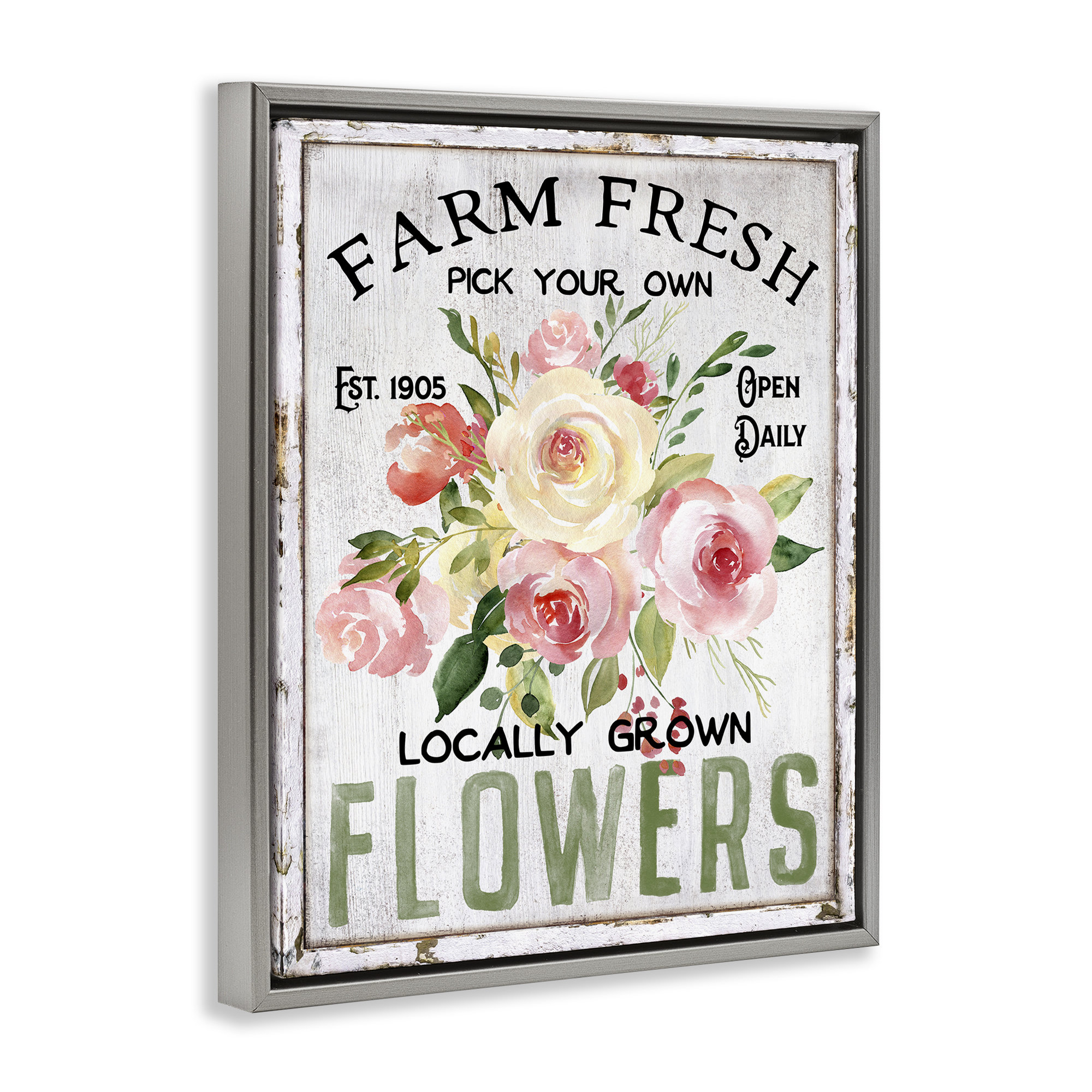 Latitude Run® Pick Your Own Flowers Framed Floater Canvas Wall Art by ...