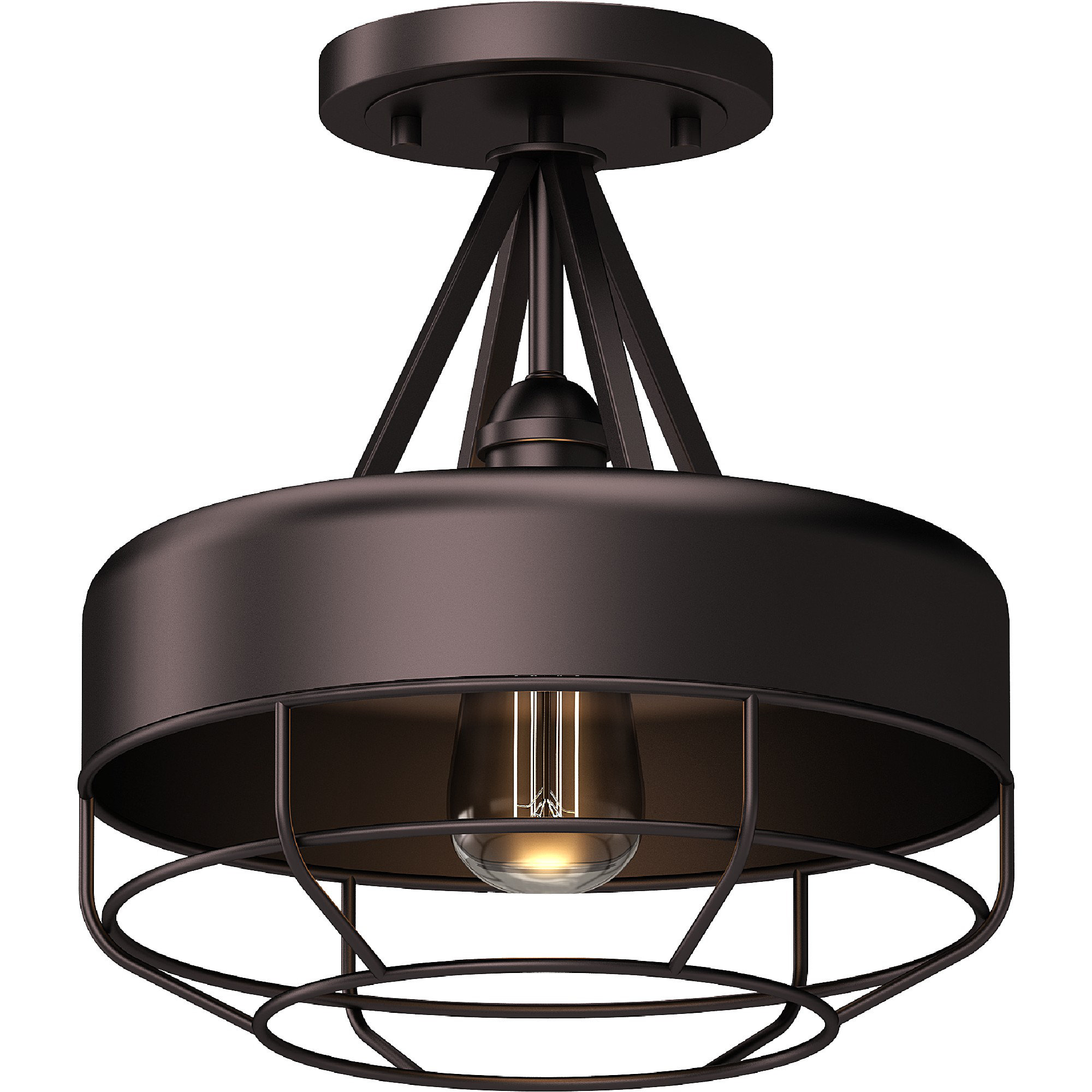 17 Stories V2161 12" Wide Semi-Flush Ceiling Fixture - Bronze | Wayfair