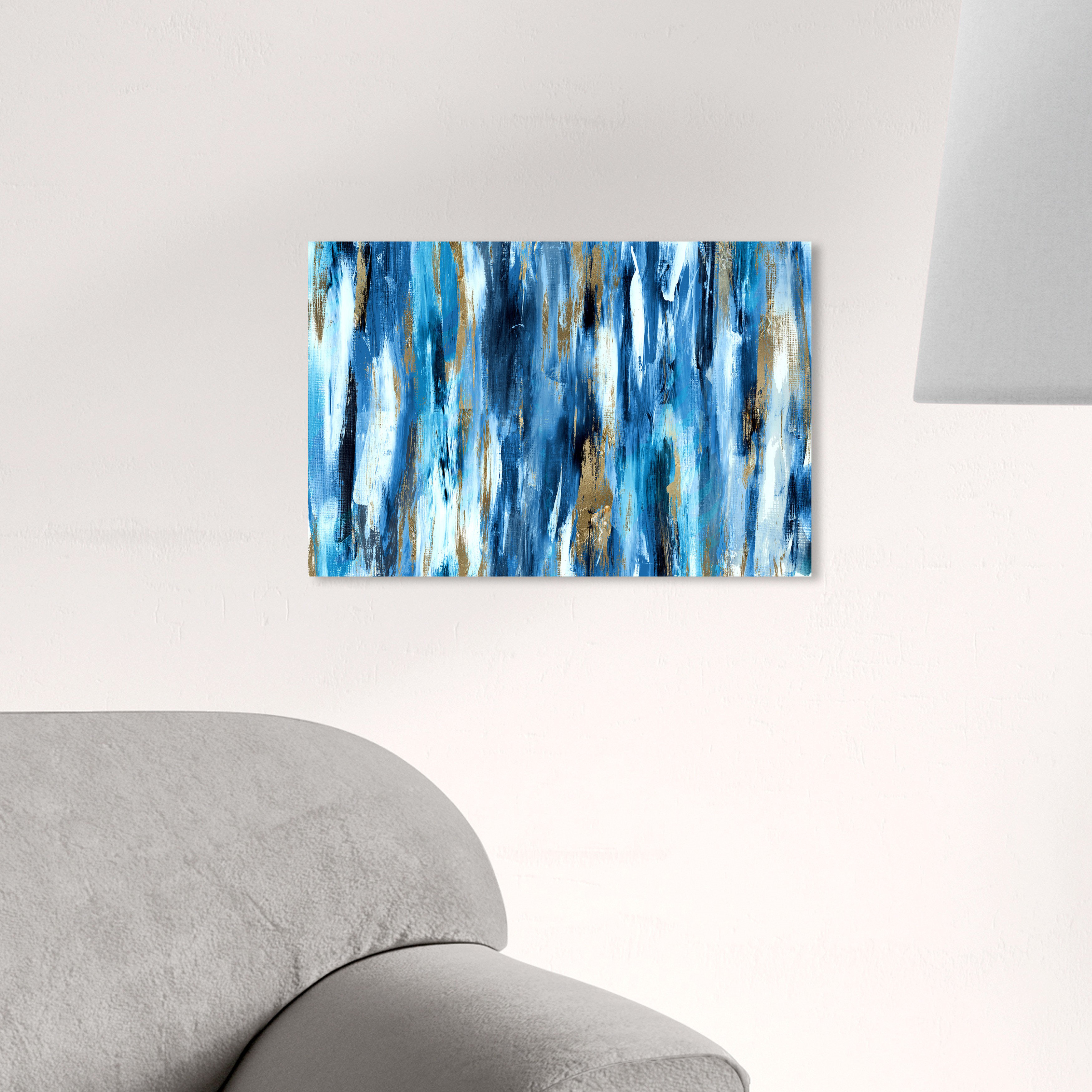 Art Remedy Abstract Lapis Flowing Blues - Graphic Art on Canvas ...