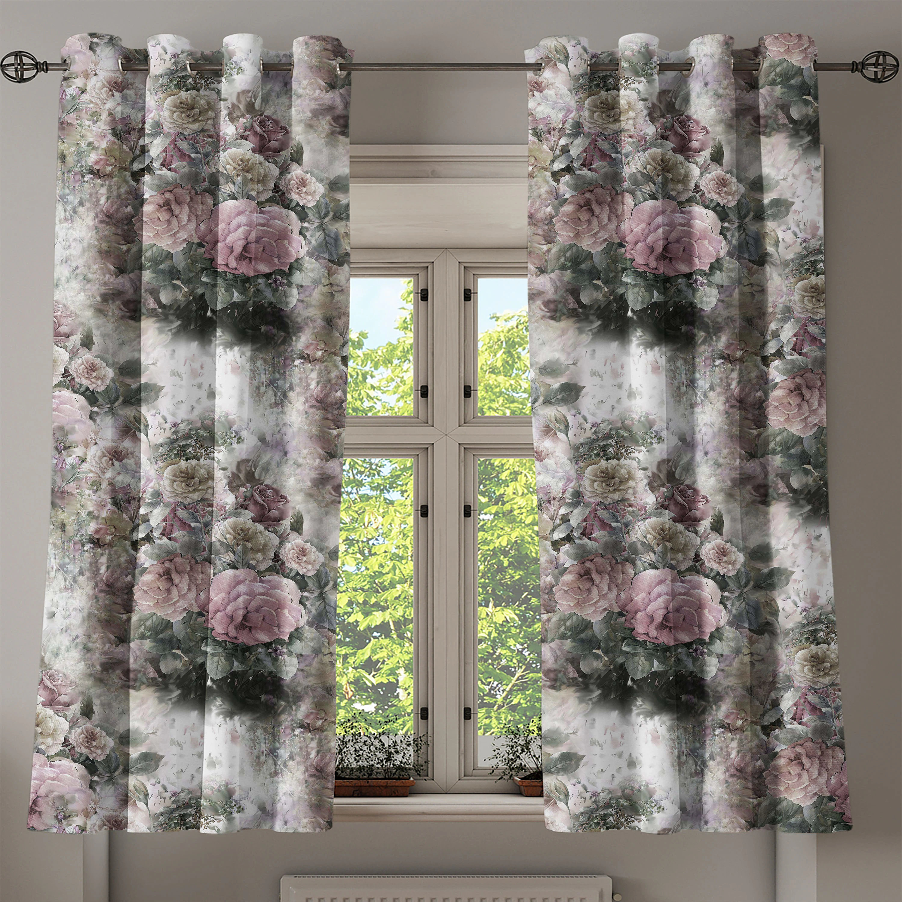 East Urban Home Aadriti Polyester Semi-Sheer Curtain Pair | Wayfair