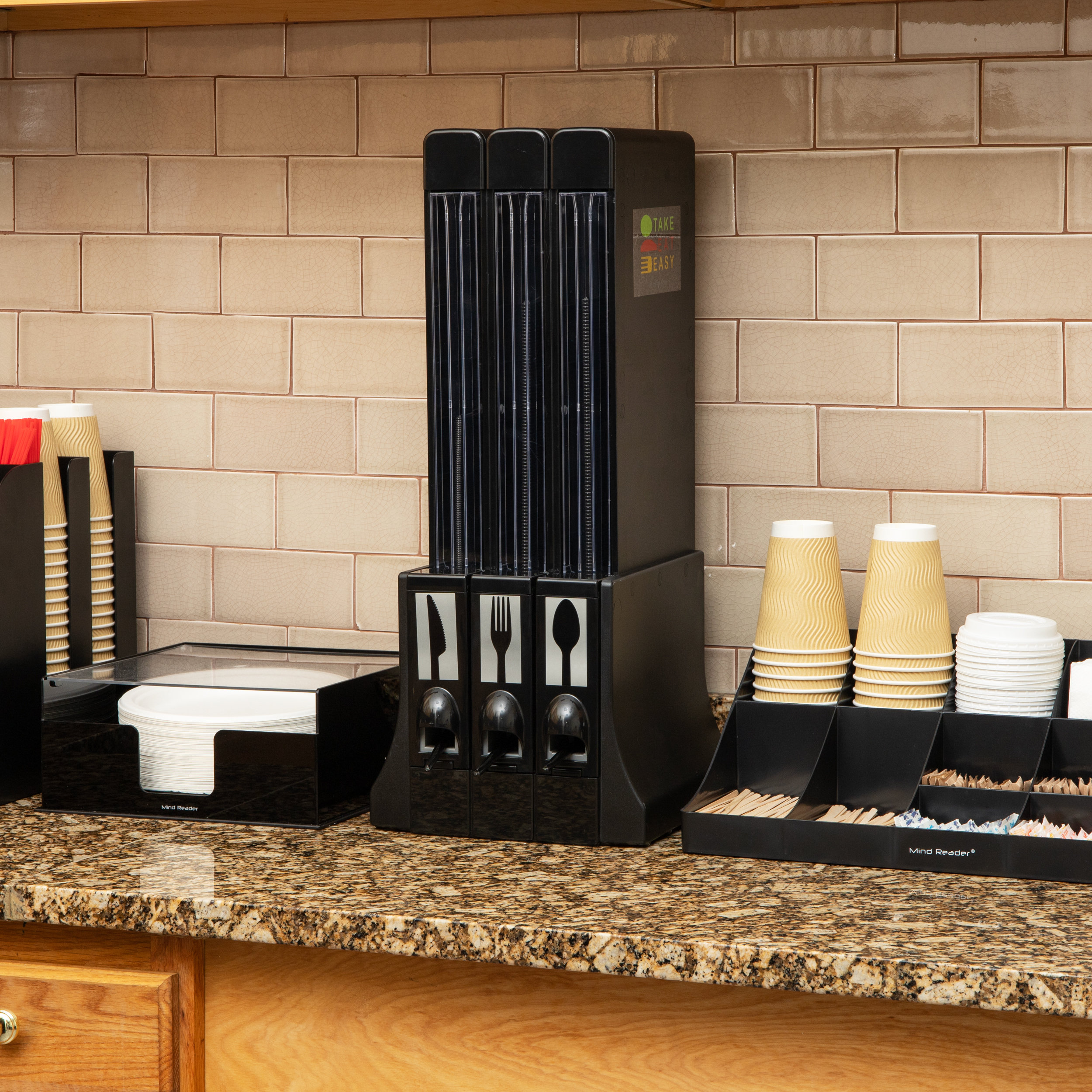 Mind Reader Utensil Dispenser, Silverware Organizer, Plastic Fork Spoon ...