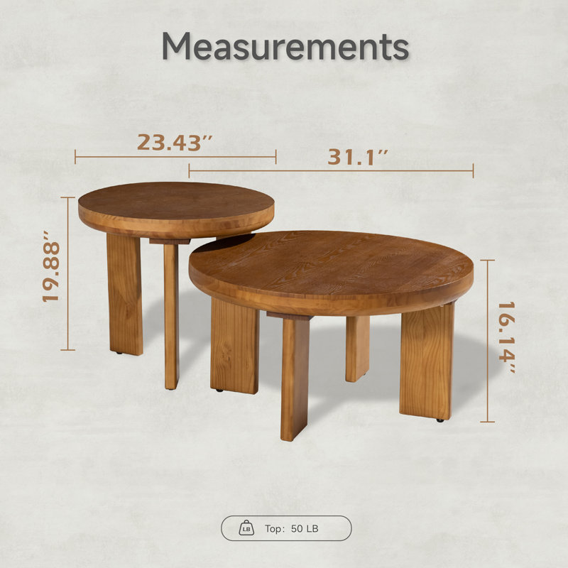 Millwood Pines 2-Piece Farmhouse Living Room Table Set | Wayfair