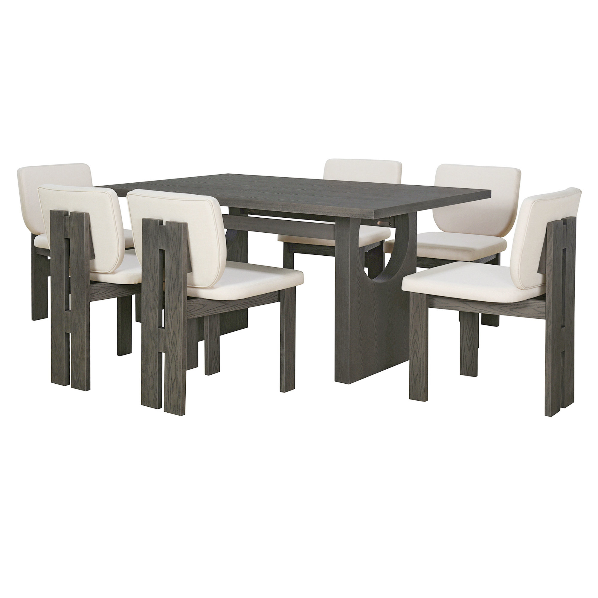 One Allium Way® TREXM 7-Piece Retro Dining Set, 1 Rectangular Table ...