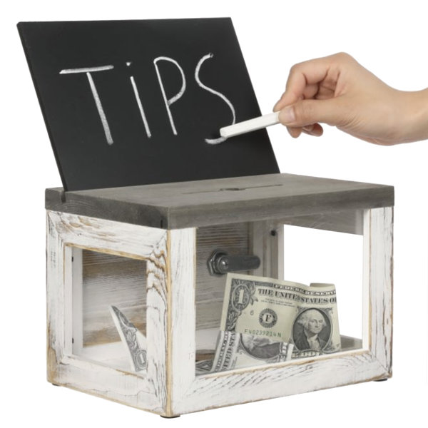 MyGift Solid Wood Drop Box w/ Chalkboard Sign | Wayfair