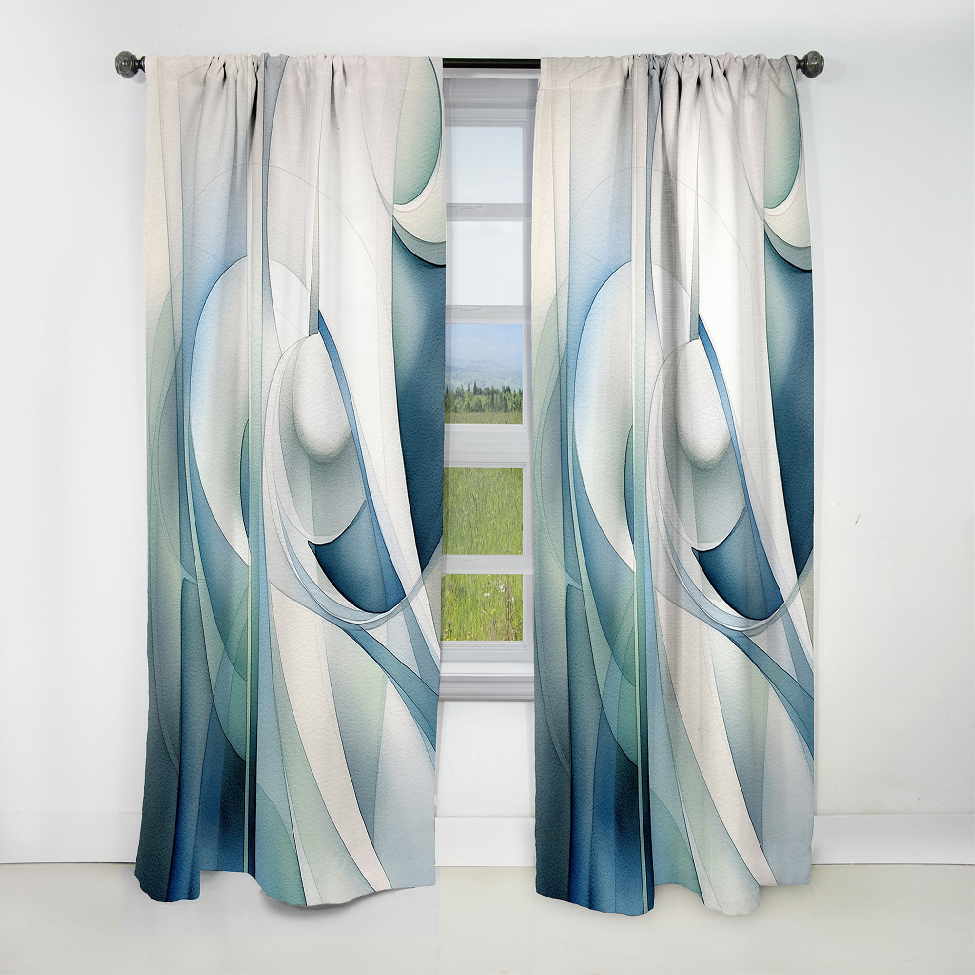 Orren Ellis Essence Of Simplicity II - Abstract Minimalism Curtain ...