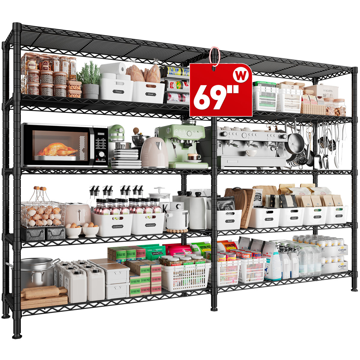 Rebrilliant Marlia Steel Height -Adjustable Storage Rack Heavy Duty ...