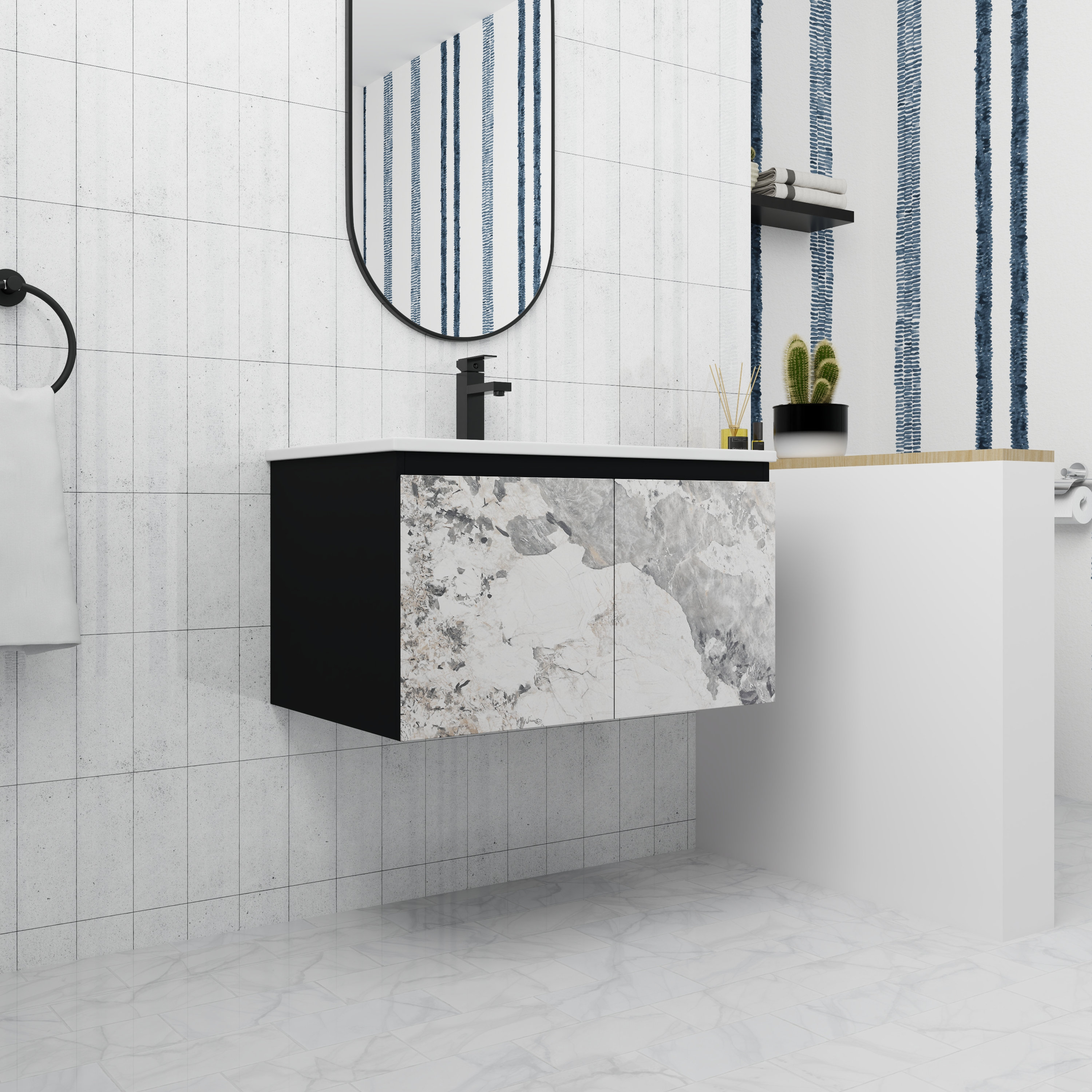 Wrought Studio™ Bathroom Vanity With Sink In 30 Inch, Wall-Mounted ...