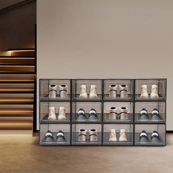 Rebrilliant Stackable Shoe Display Cases(Clear) - Wayfair Canada