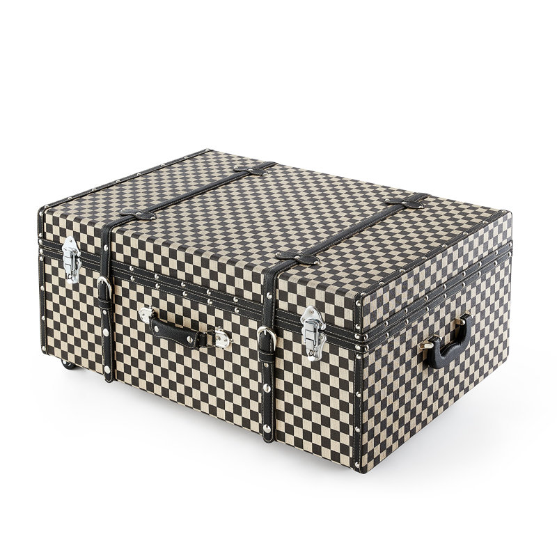DormCo Texture Brand Trunk - Black And Gold | Wayfair