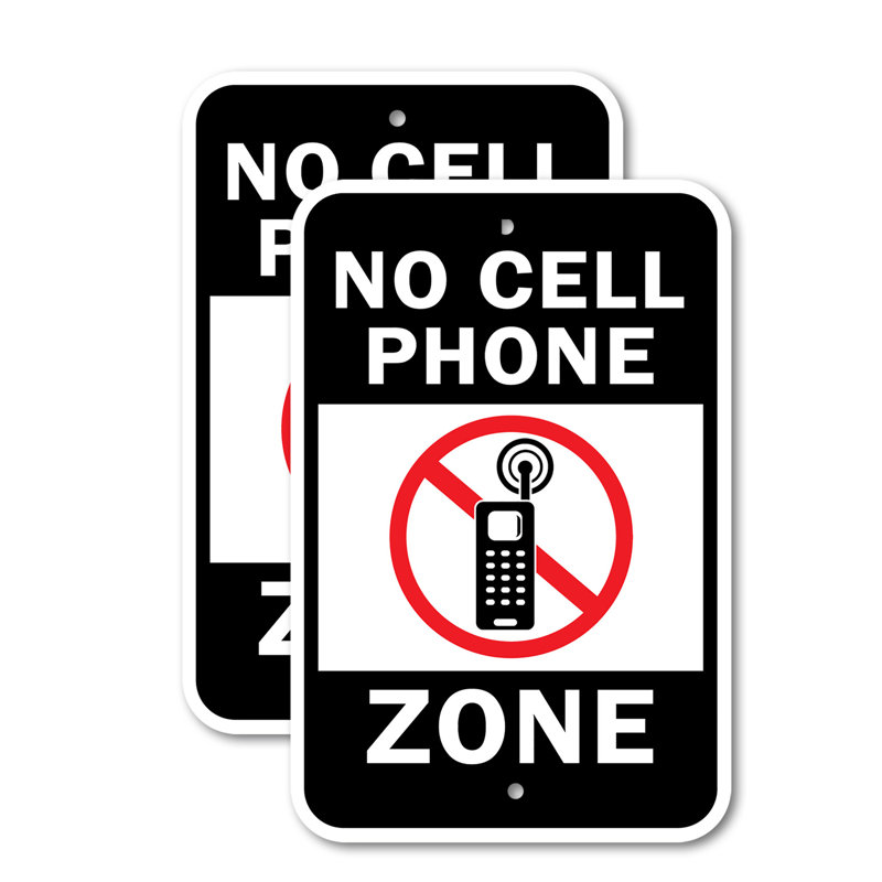 SignMission (2 Pack) No Cell Phone Zone 12" X 18" Heavy-Gauge Aluminum ...