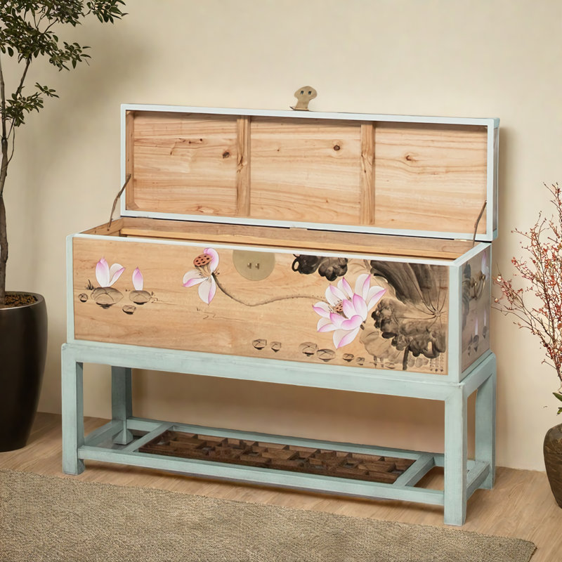 HUGESTO Painted Solid Wood Extra Large Accent Trunk | Wayfair