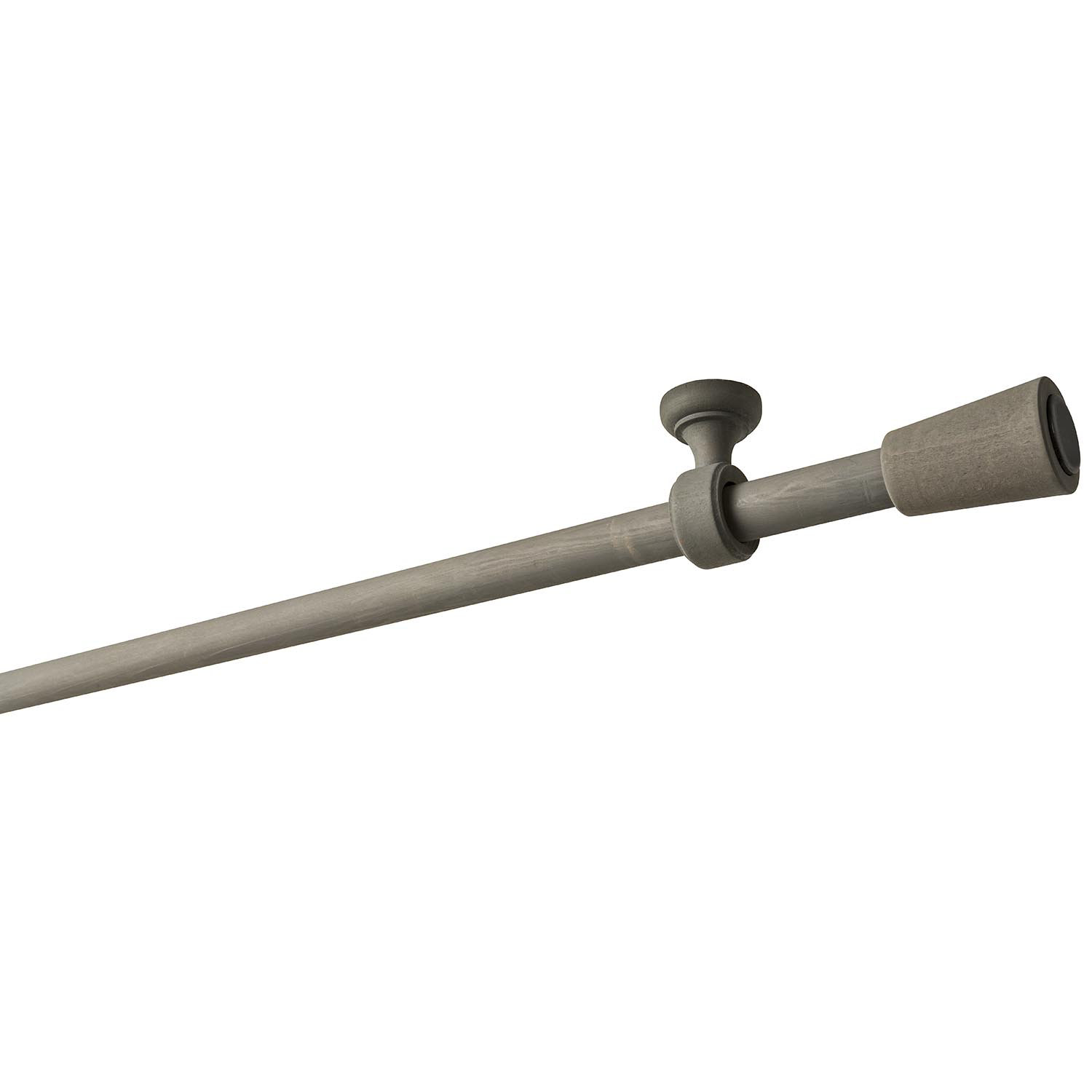 Latitude Run® Luzdary Gray Wood 63" 1.1" Single Curtain Rod | Wayfair