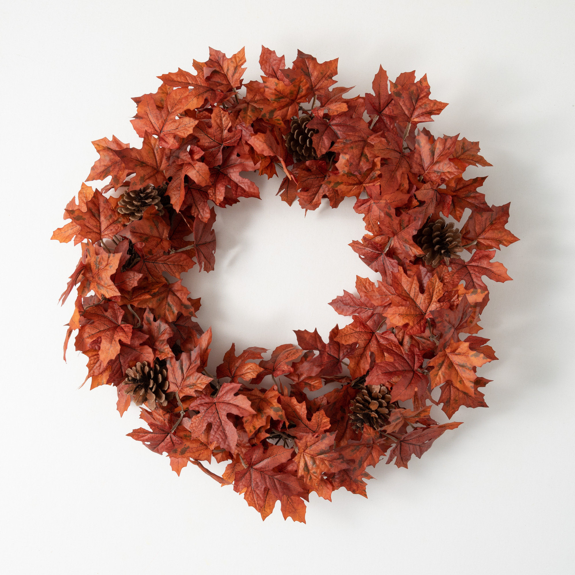 Primrue Veleer Faux Maple Polyester 24.5'' Wreath & Reviews | Wayfair