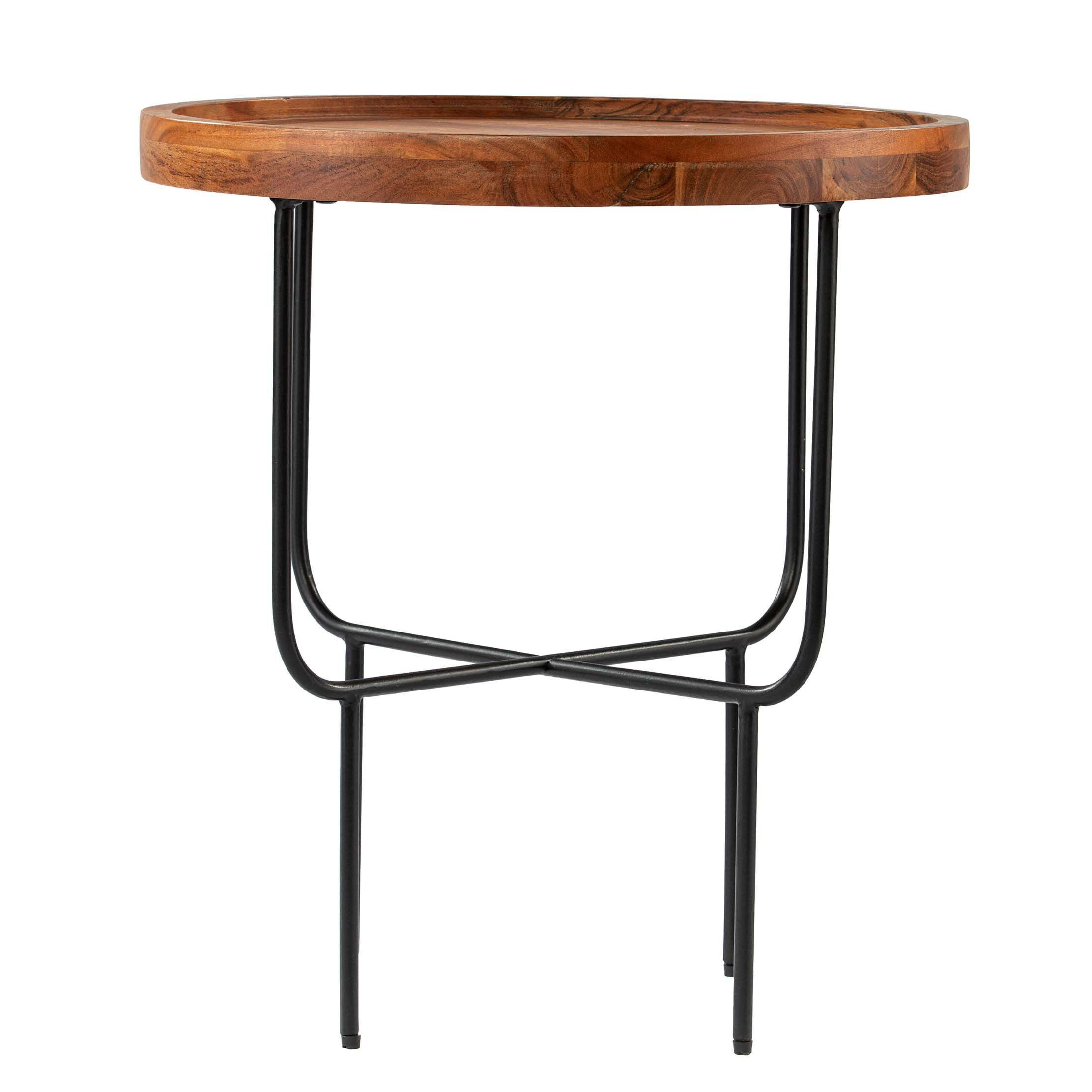 Ophelia & Co. Rustic Wooden Side Table With Design | Wayfair