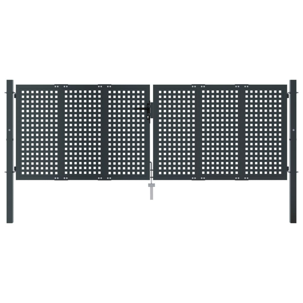 vidaXL Patio Gate Anthracite Steel | Wayfair