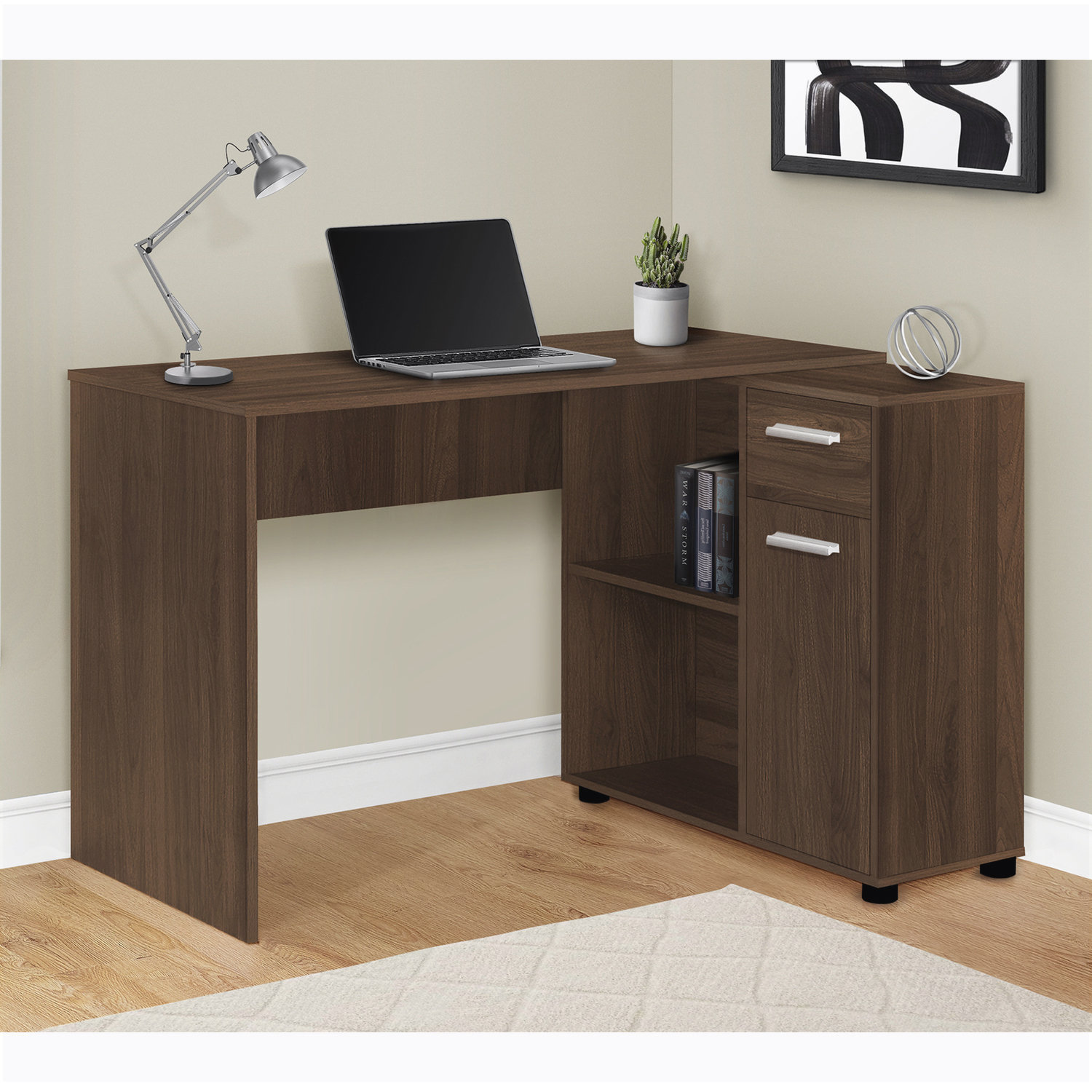 Latitude Run® Computer Desk Home Office desk with Storage Drawers ...