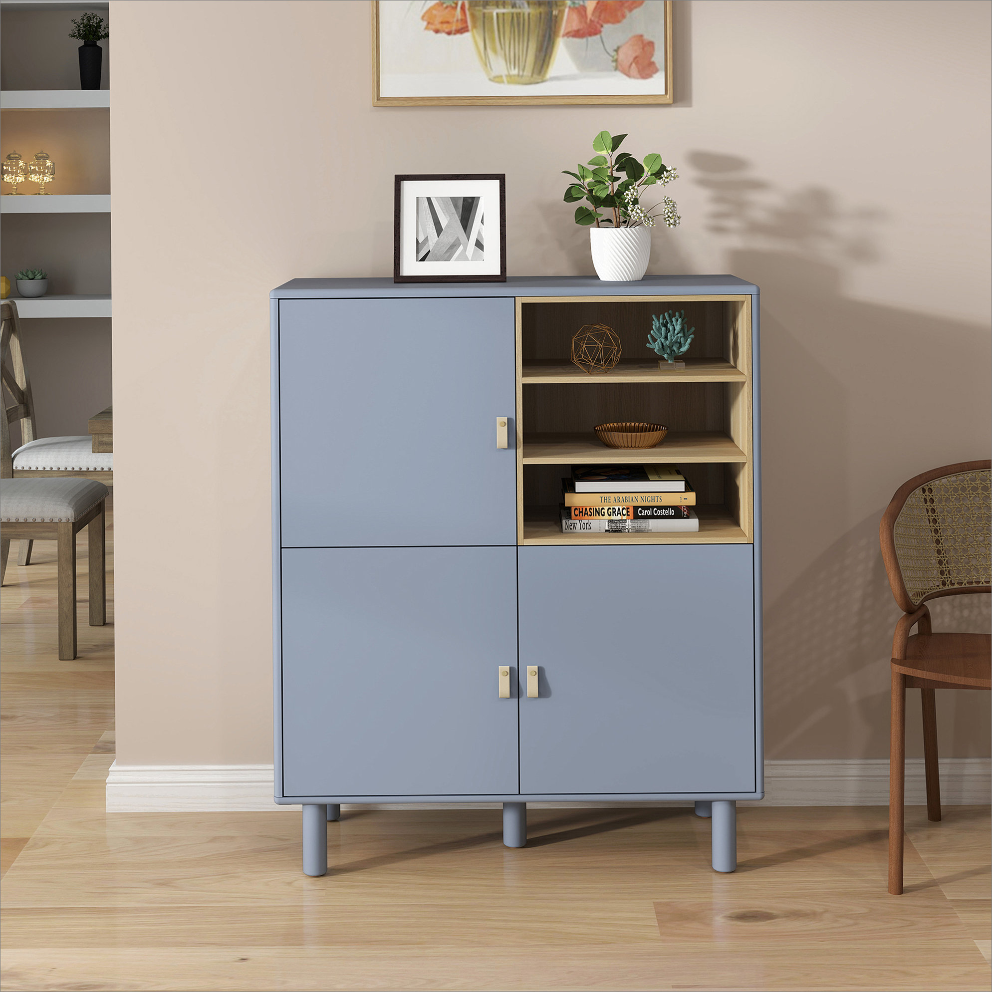 Latitude Run® Storage cabinet with door, multifunctional storage ...