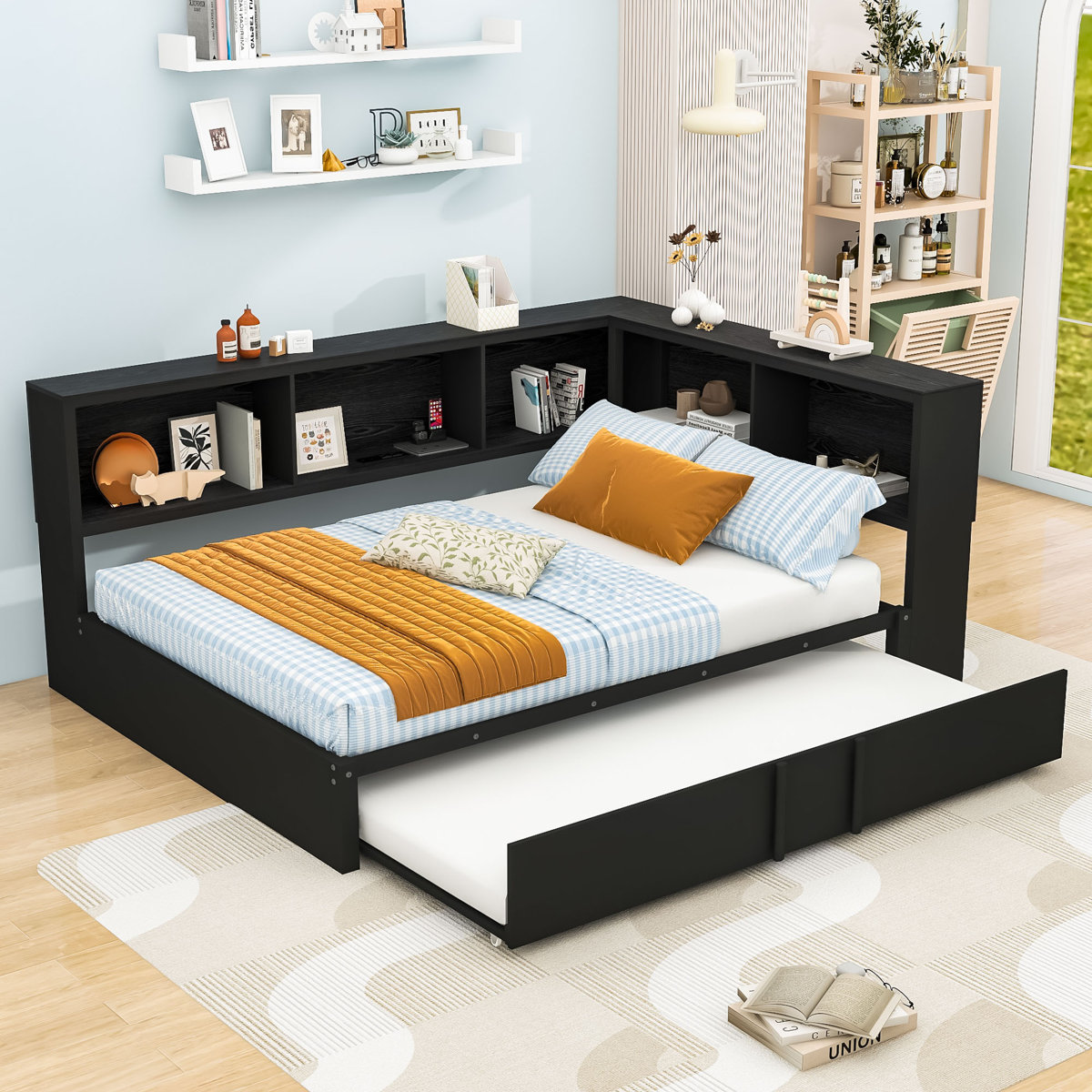 Latitude Run® Full Size Metal Daybed with Twin Trundle, Storage, and ...