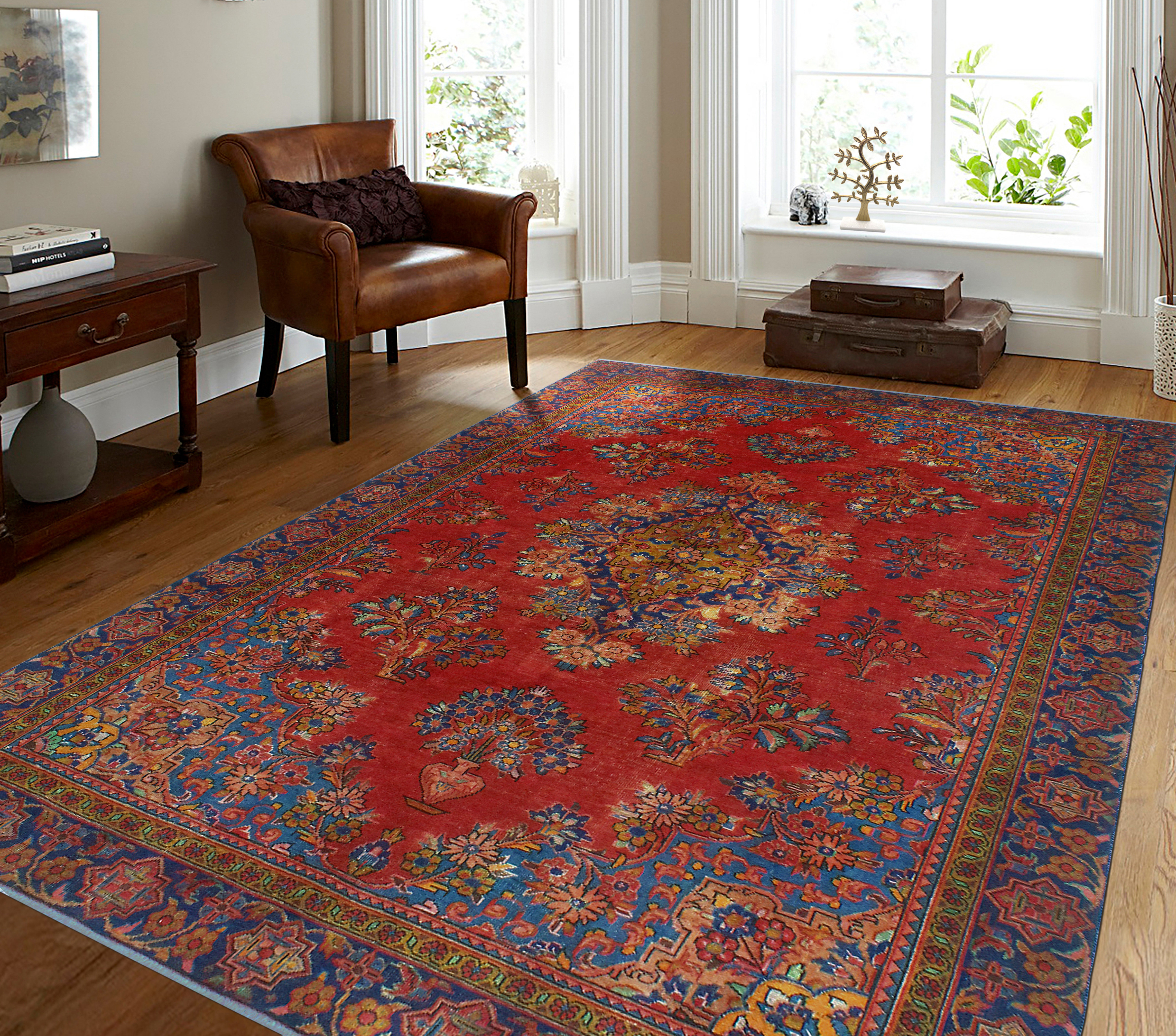 Isabelline Khylar Distressed Jerome Red Rug | Wayfair