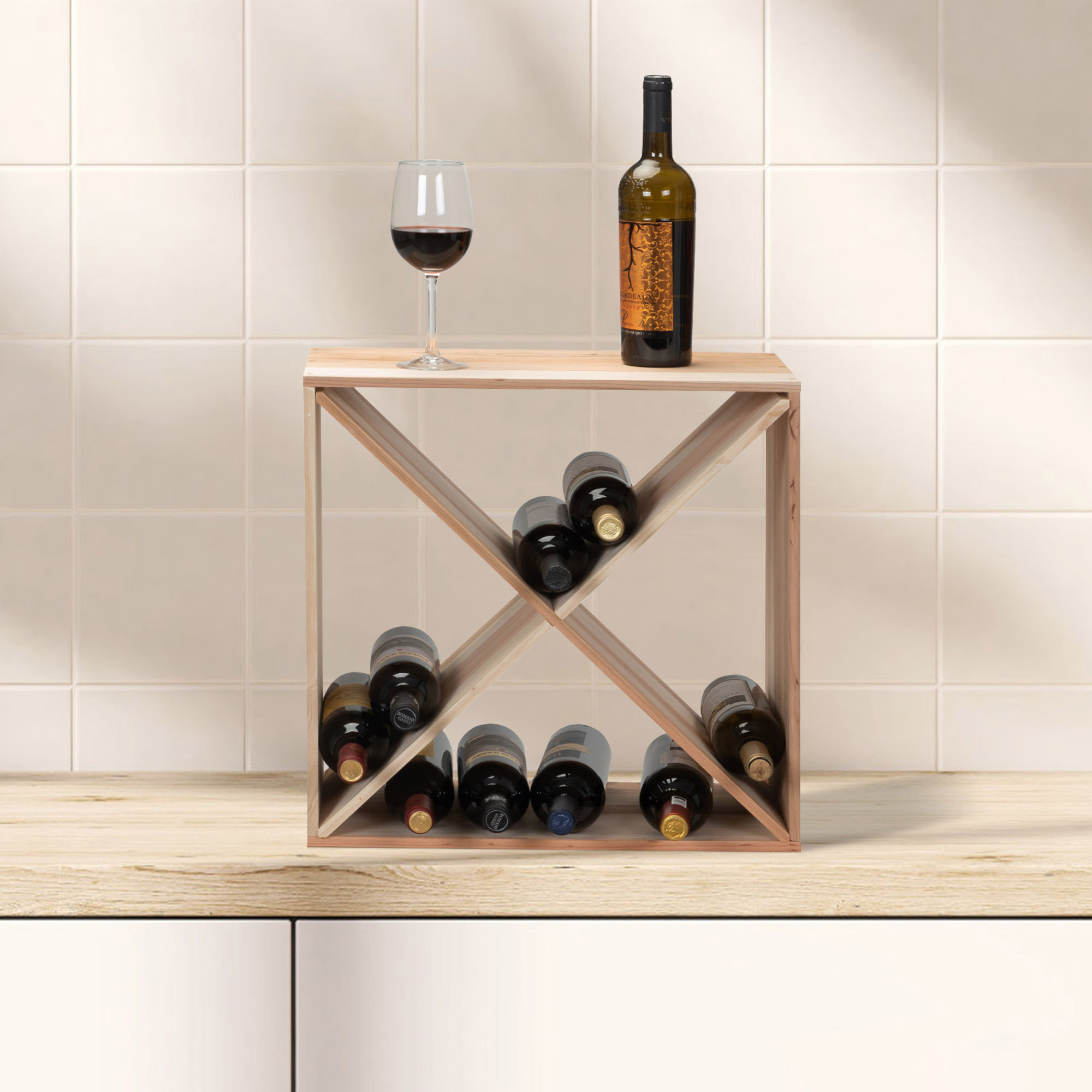 Latitude Run® 24 Bottle Modular Wine Rack, Stackablewine Storage Cube ...