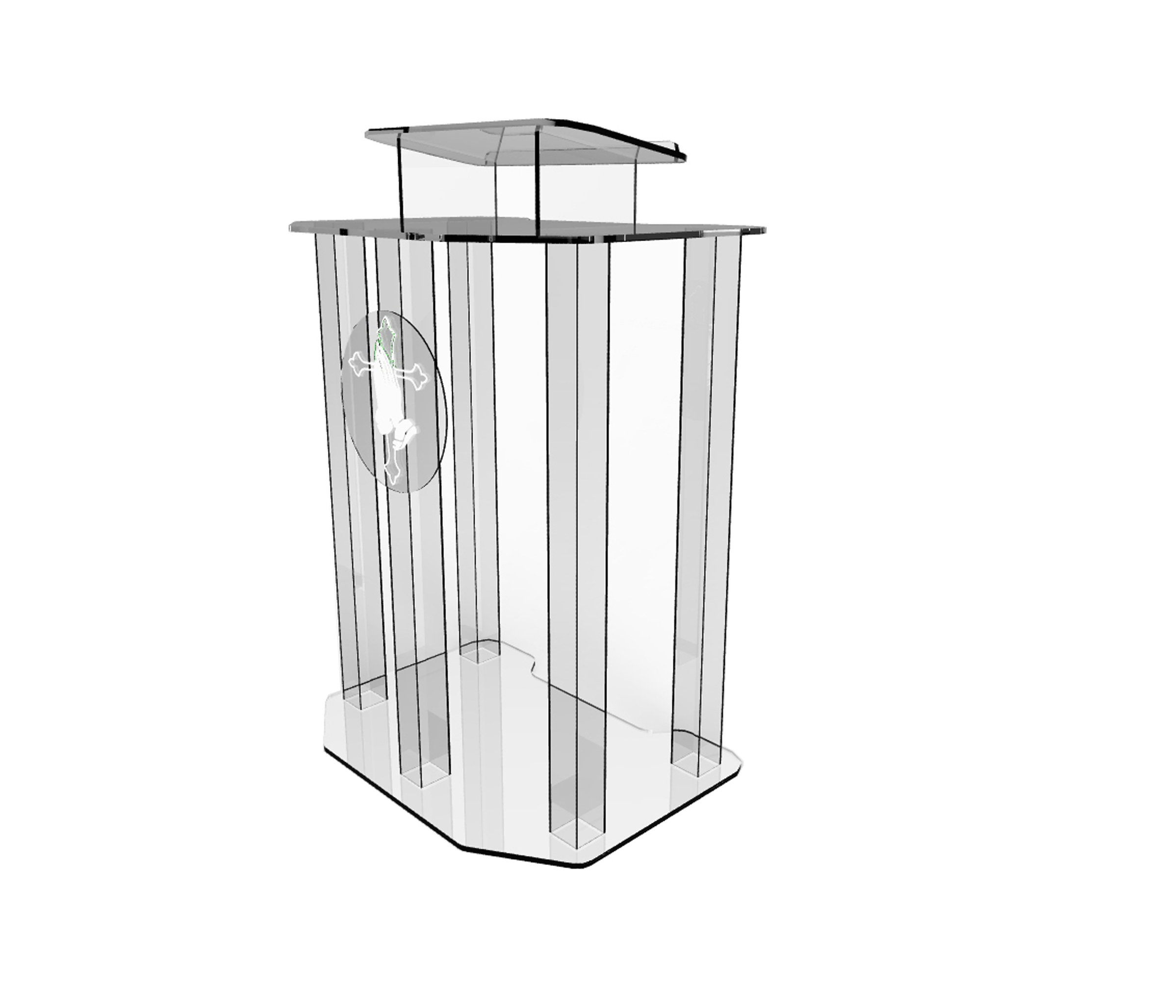 FixtureDisplays Acrylic Podium Wood Pulpit Large Lecterm for Church ...