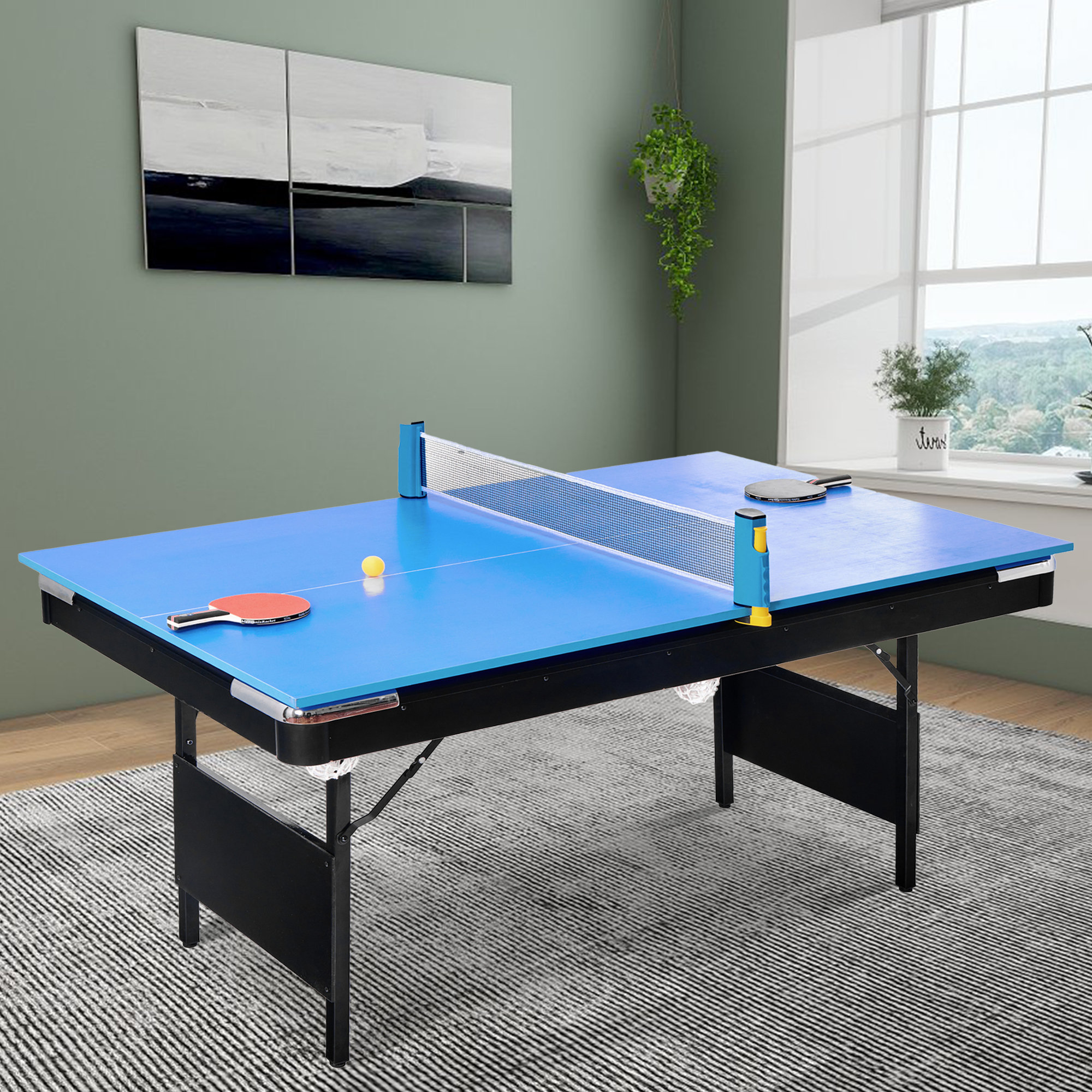 Fulocseny 5.53ft Multifunctional Billiards Table, 3-in-1 Game Table ...