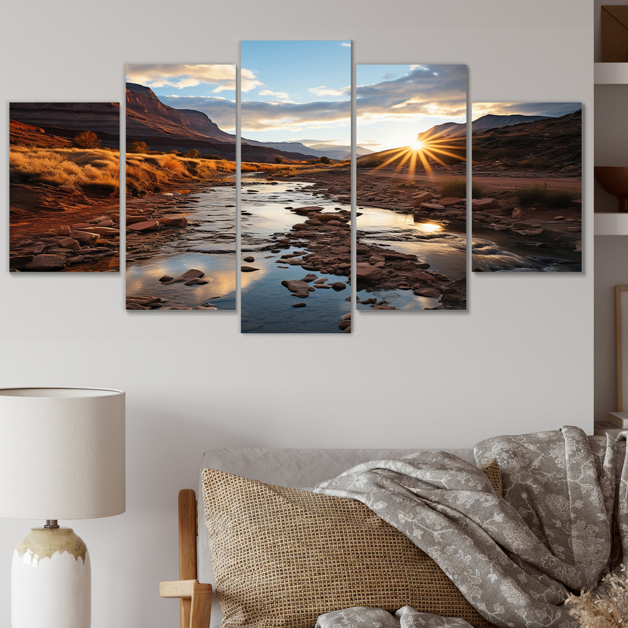 Design Art Sunset In Utah Mountain III - Landscapes Canvas Print - 5 ...