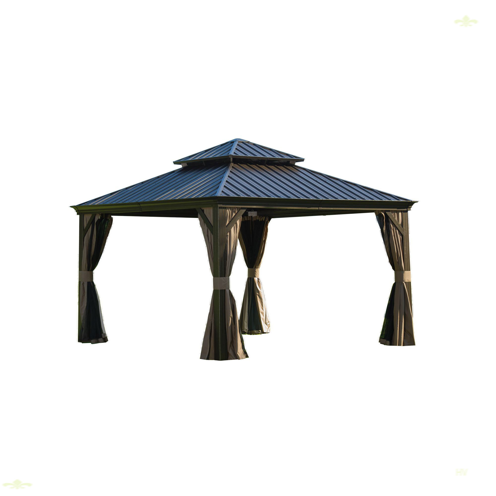 HomeViewto Outdoor Aluminum Frame Canopy With Galvanized Steel Double ...