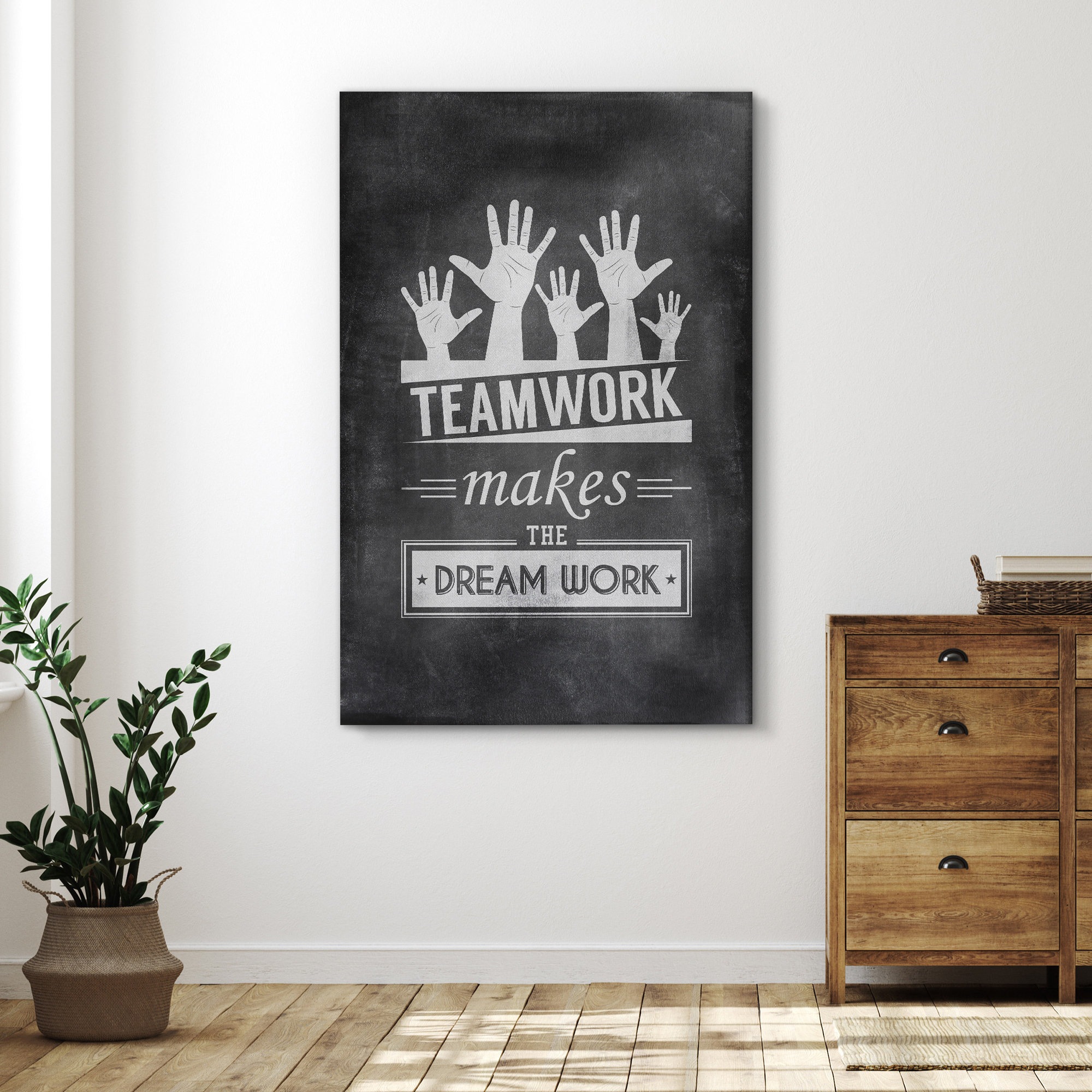 IDEA4WALL Teamwork Makes the Dream Work - Wrapped Canvas Print | Wayfair