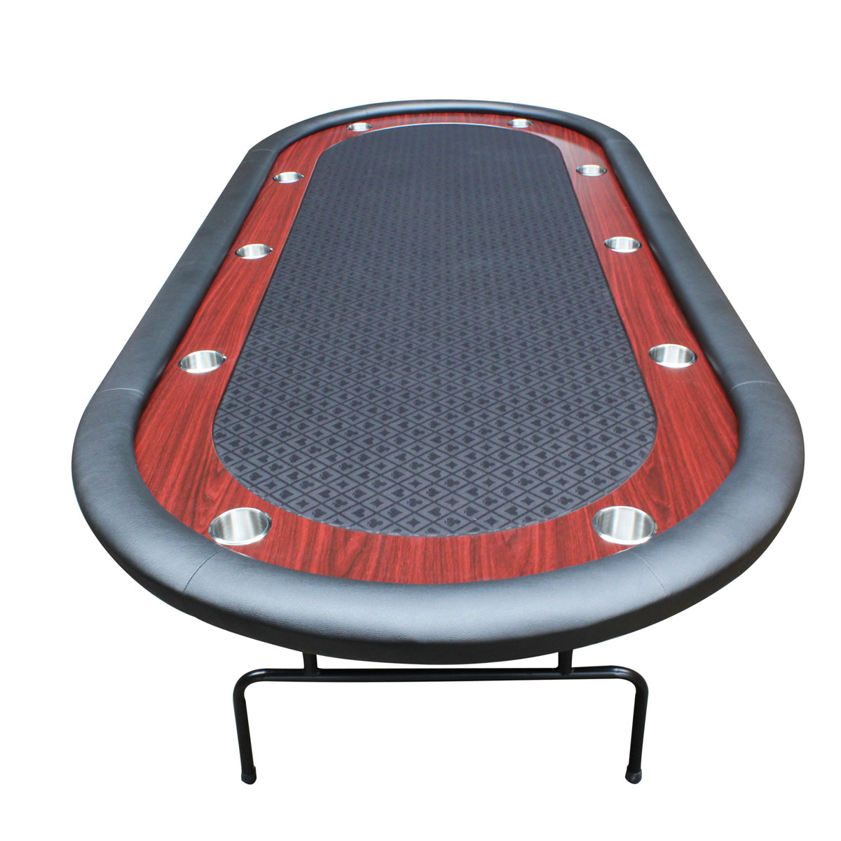 INO Design 96" Light Series Poker Table With Wooden Texture Racetrack ...