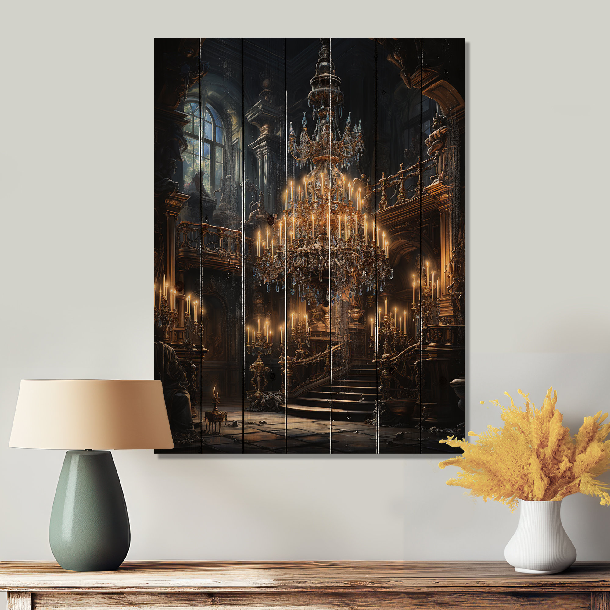 Design Art Baroque Dramatic Splendor II - Fashion Wood Decor On Natural ...